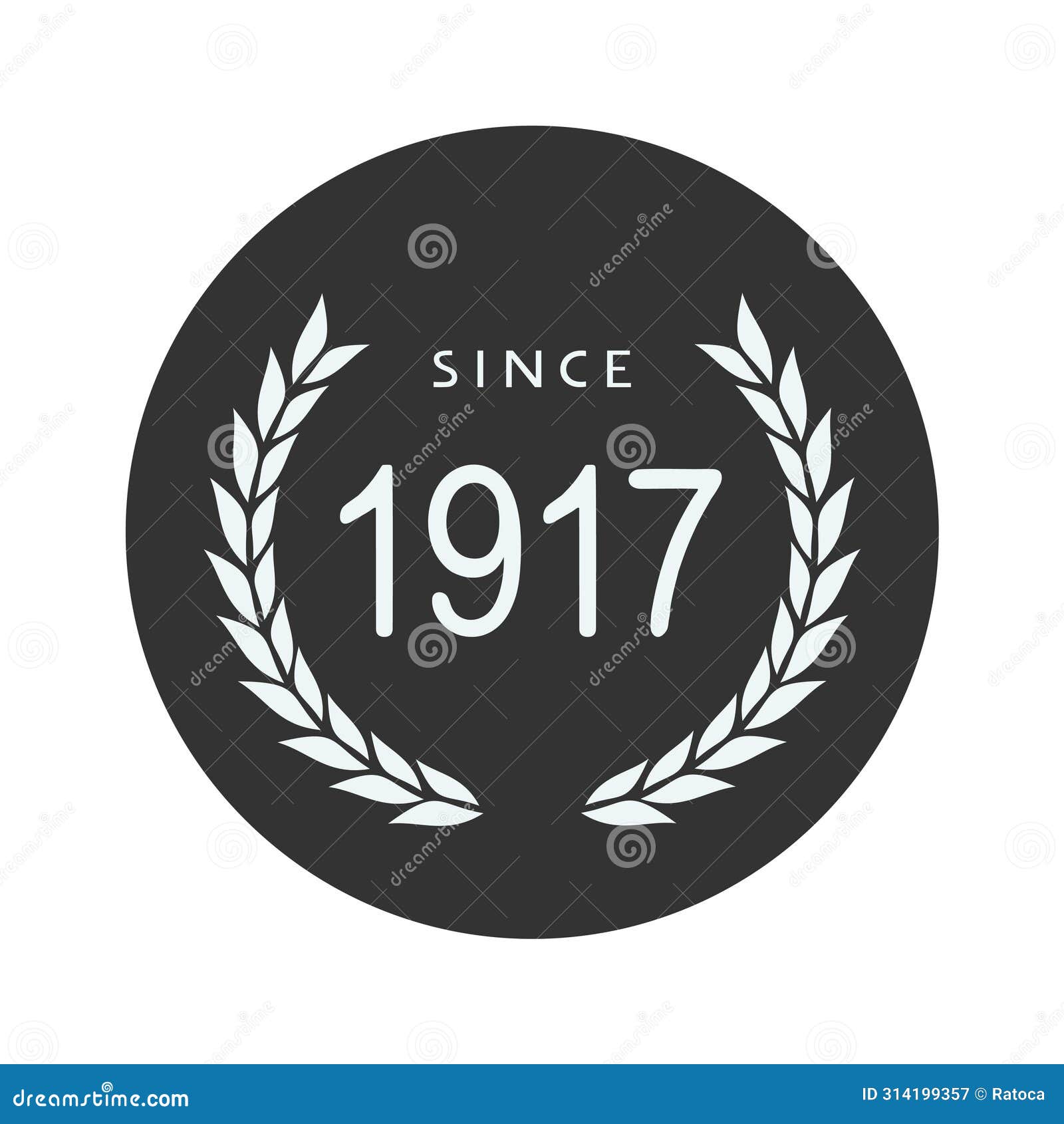 Since 1917 year symbol stock vector. Illustration of decade - 314199357