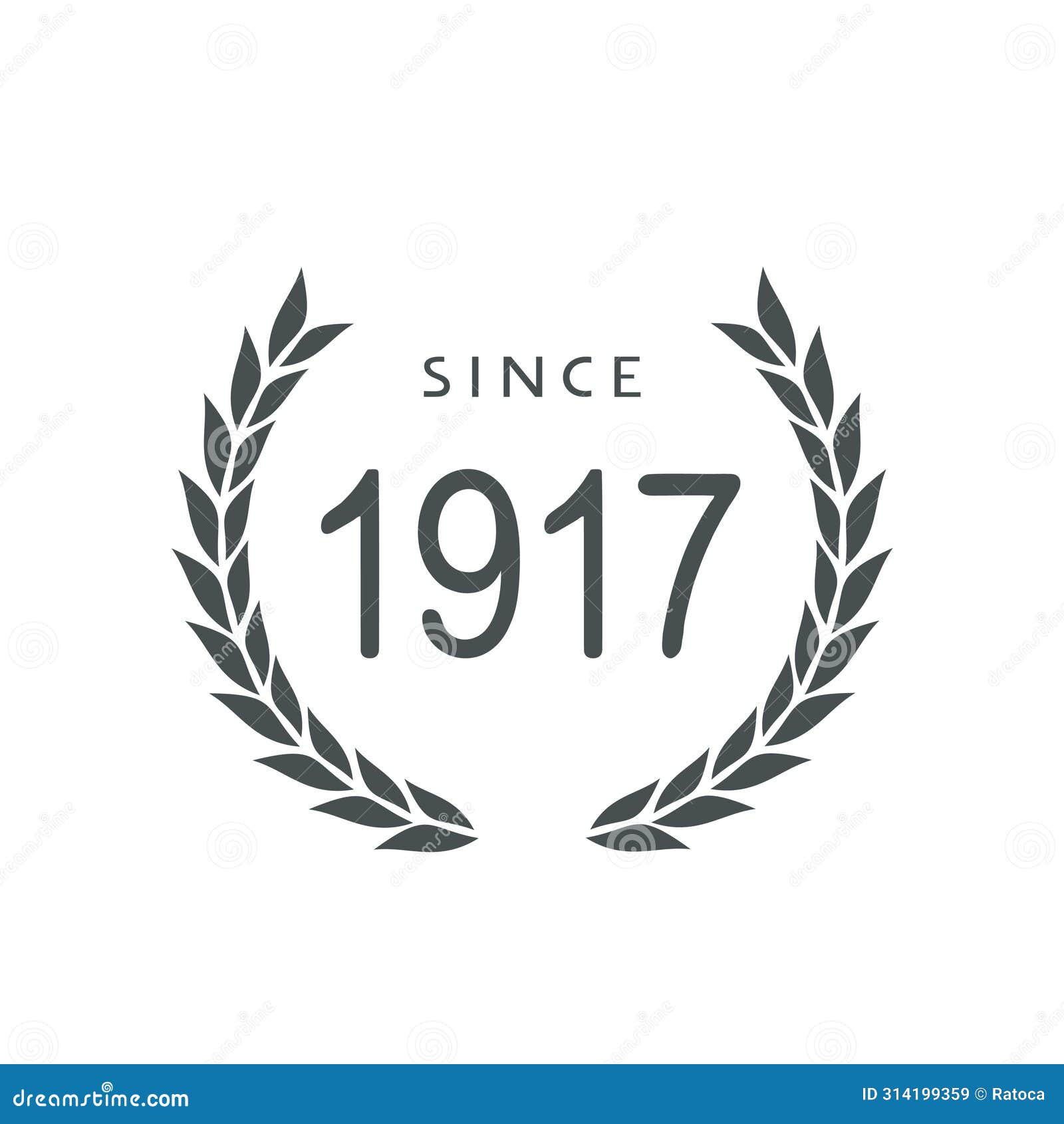 Since 1917 year symbol stock vector. Illustration of elegant - 314199359