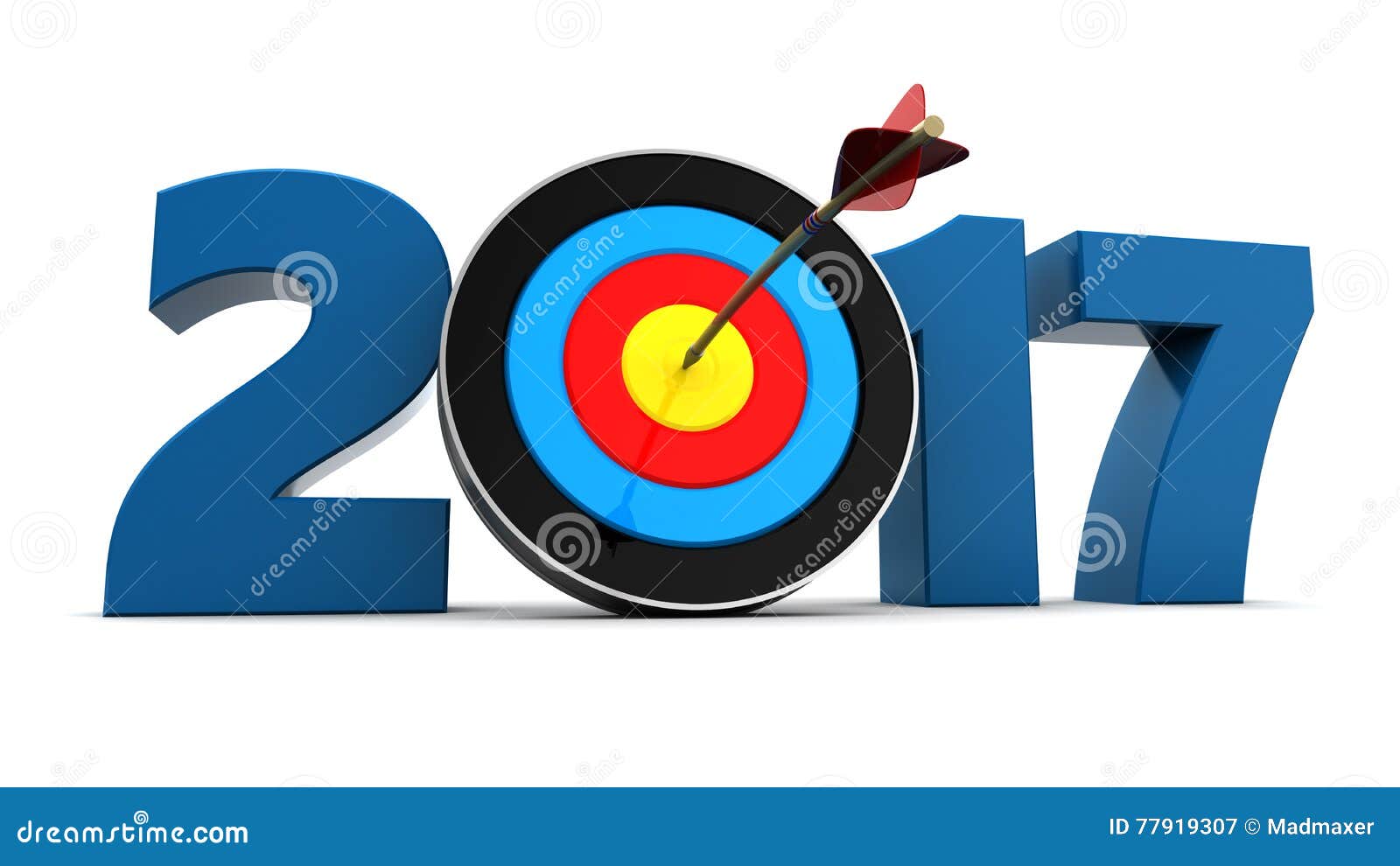 2017 year target stock illustration. Illustration of render - 77919307