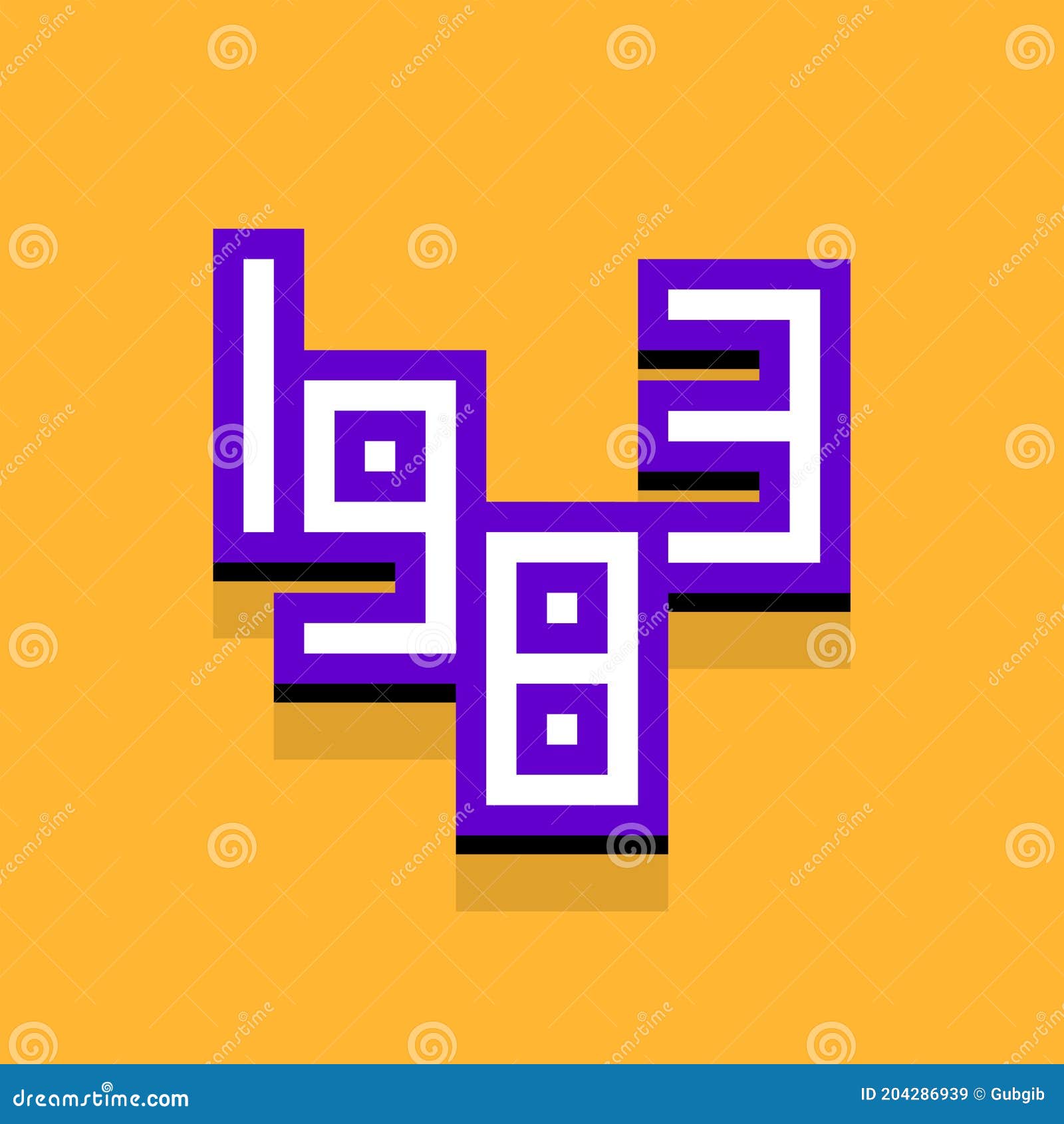 Year 1983 Text with 3d Isometric Effect Stock Vector - Illustration of ...