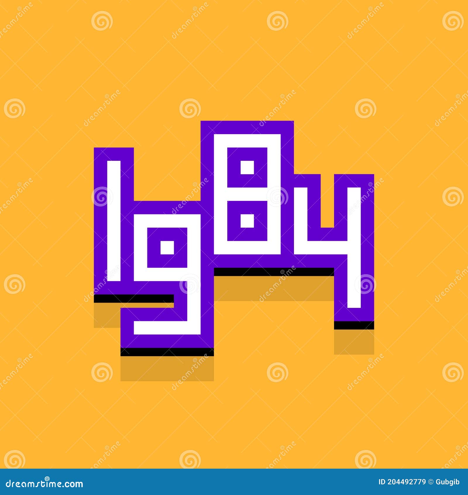 Year 1984 Text with 3d Isometric Effect Stock Vector - Illustration of ...