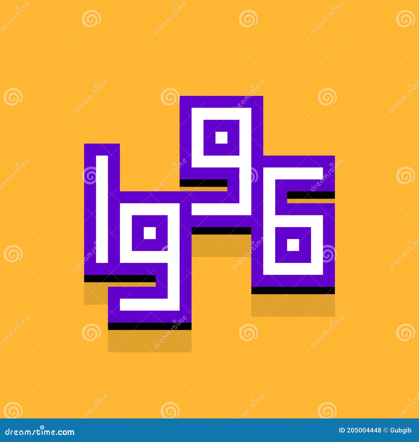 Year 1996 Text With 3d Isometric Effect Vector Illustration ...