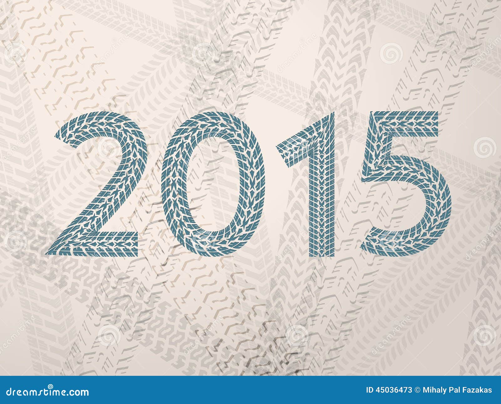 Year 2015 Text with Tire Tracks Stock Vector - Illustration of blue ...