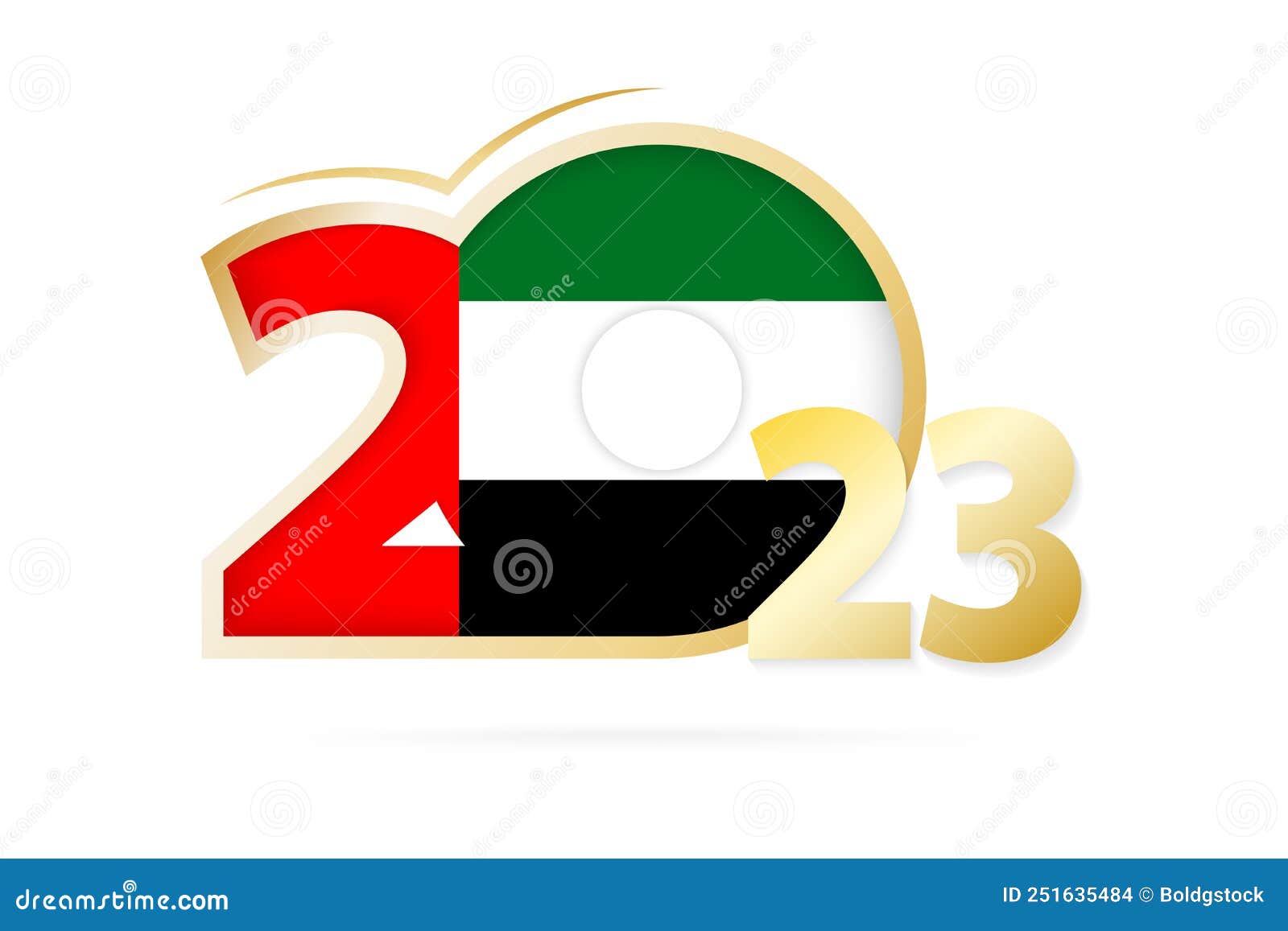 Year 2023 with United Arab Emirates Flag Pattern Stock Vector ...