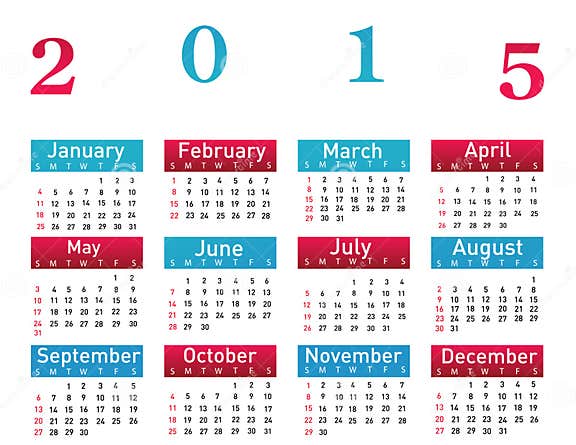 2015 year vector calendar stock vector. Illustration of graphic - 45295867