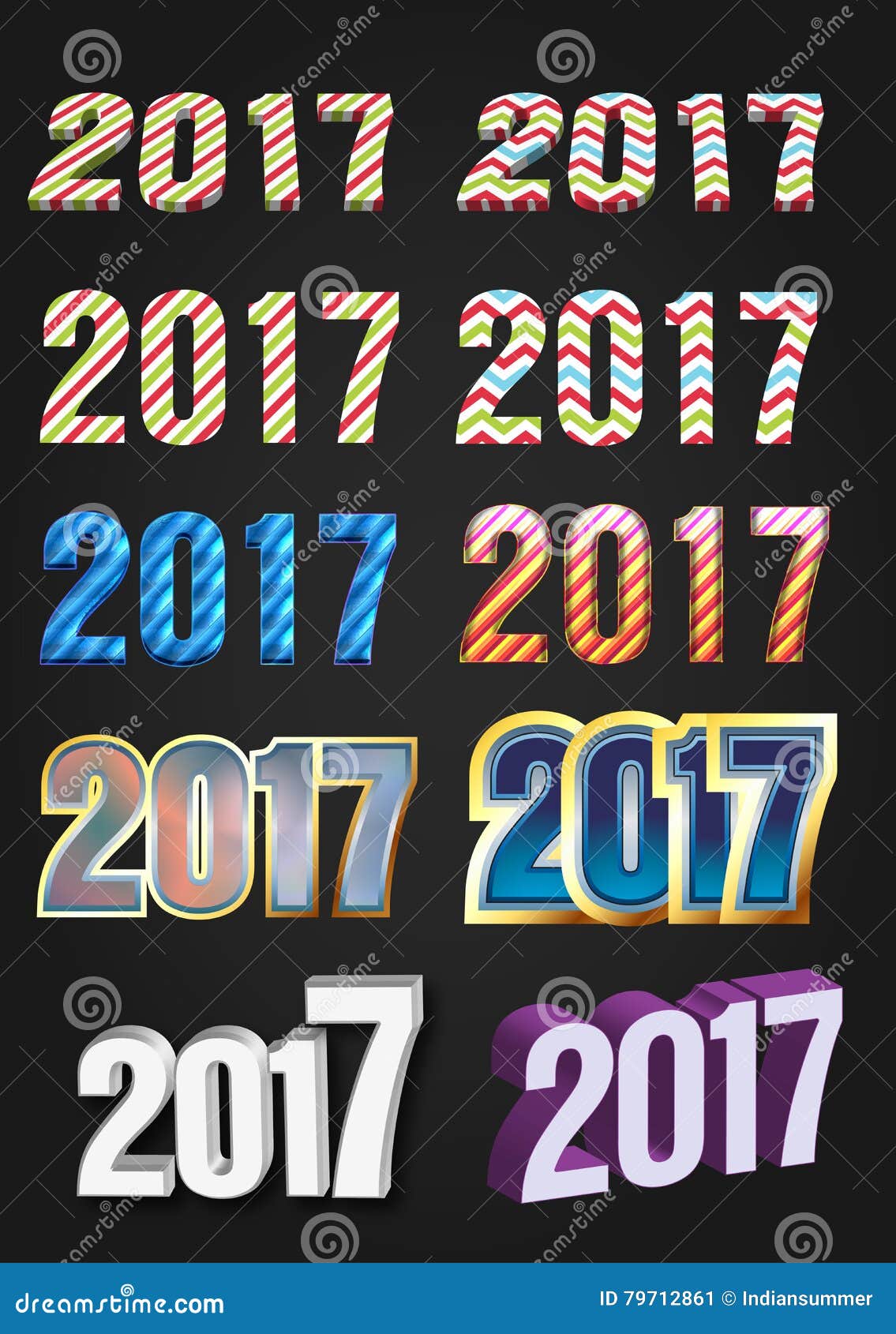 2017 Year Vector Typography Stock Illustration - Illustration of ...