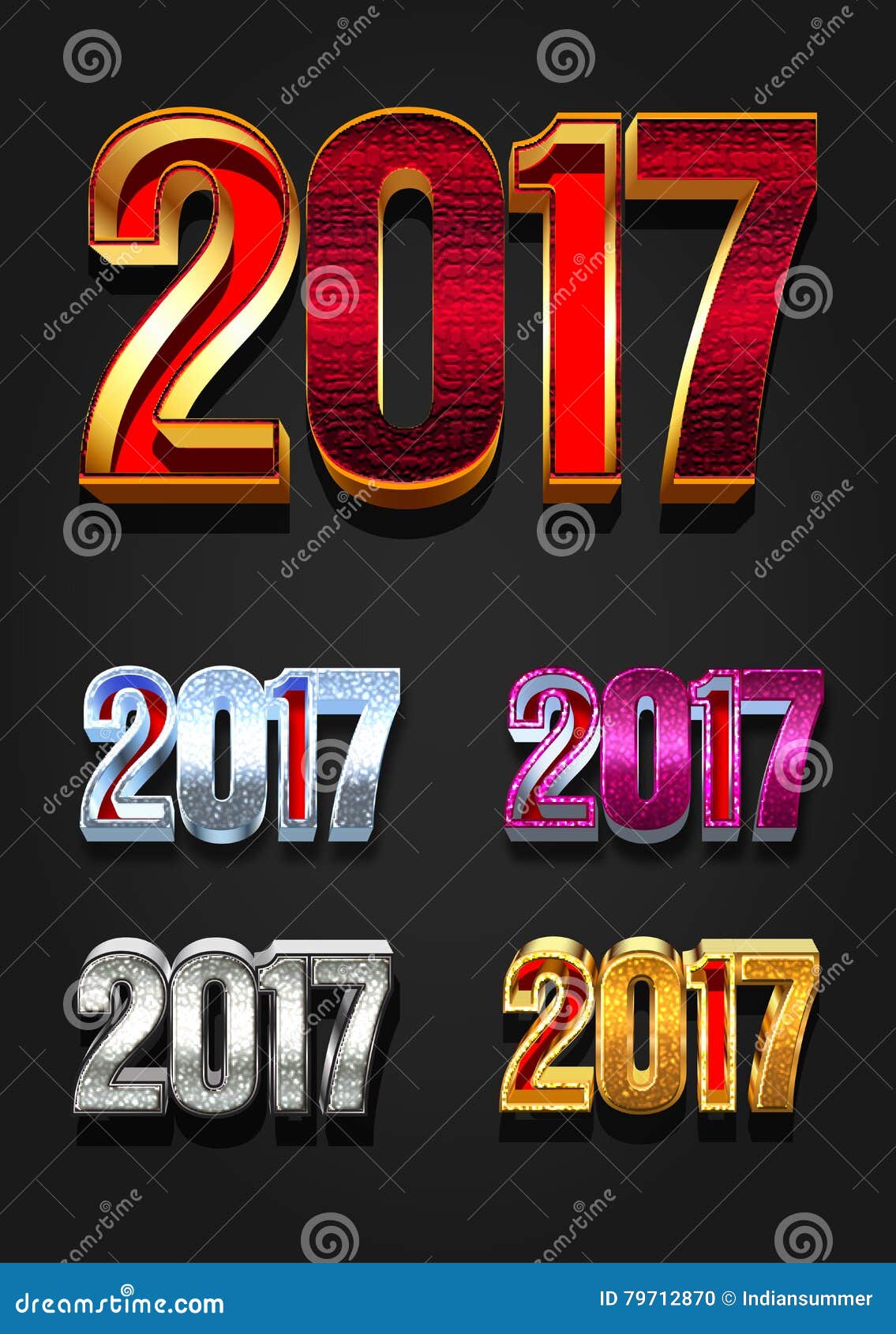 2017 Year Vector Typography Stock Vector - Illustration of postcard ...