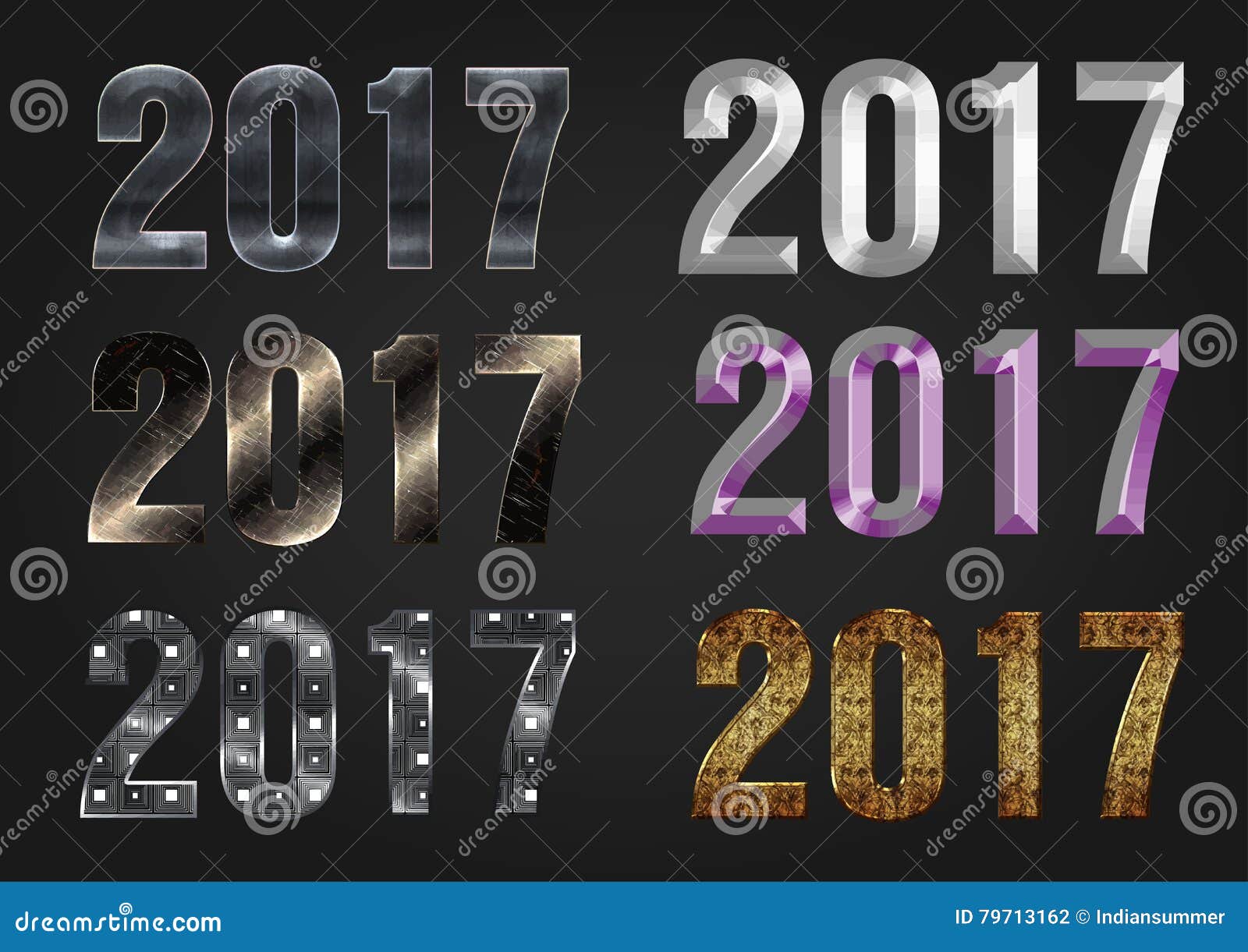 2017 Year Vector Typography Stock Vector - Illustration of font, styles ...