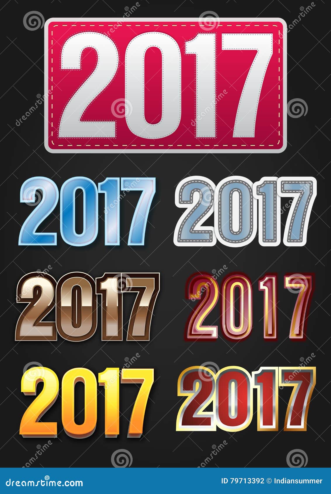 2017 Year Vector Typography Stock Illustration - Illustration of ...