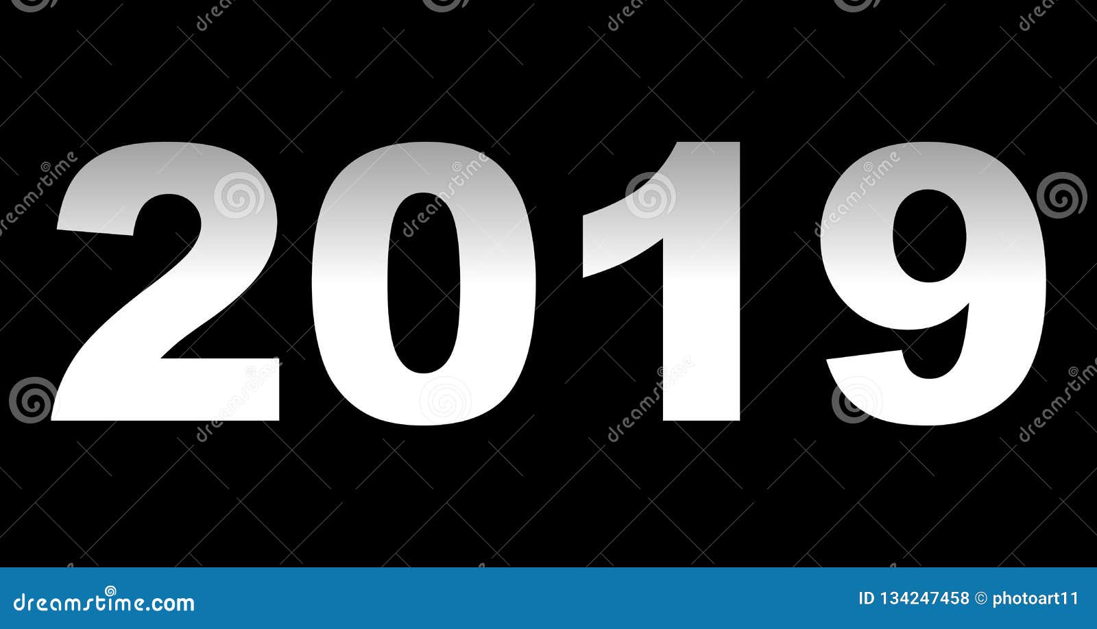 Year 2019 - White Gradient, Isolated Numbers - Vector Stock Vector ...