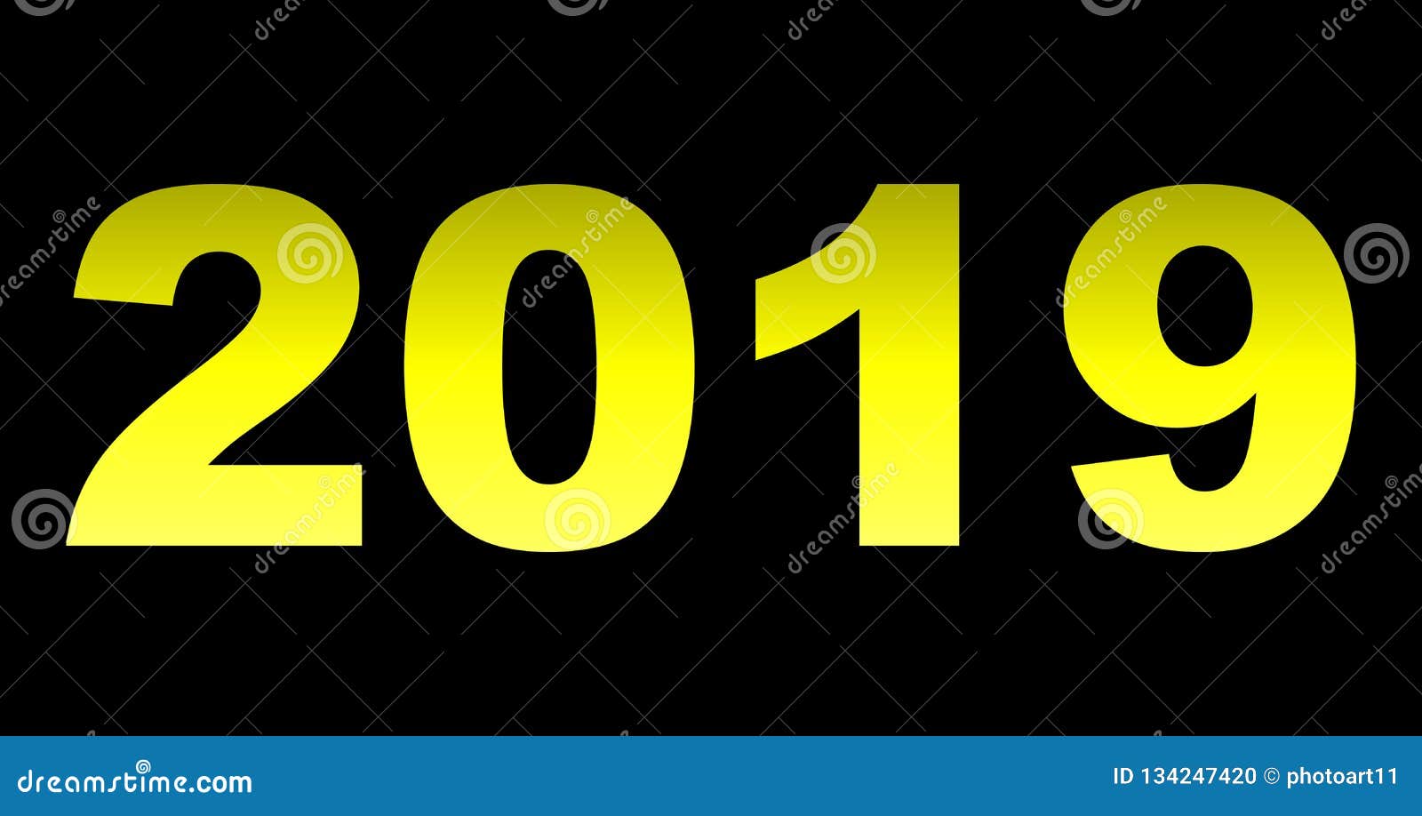 Year 2019 - Yellow Gradient, Isolated Numbers - Vector Stock Vector ...