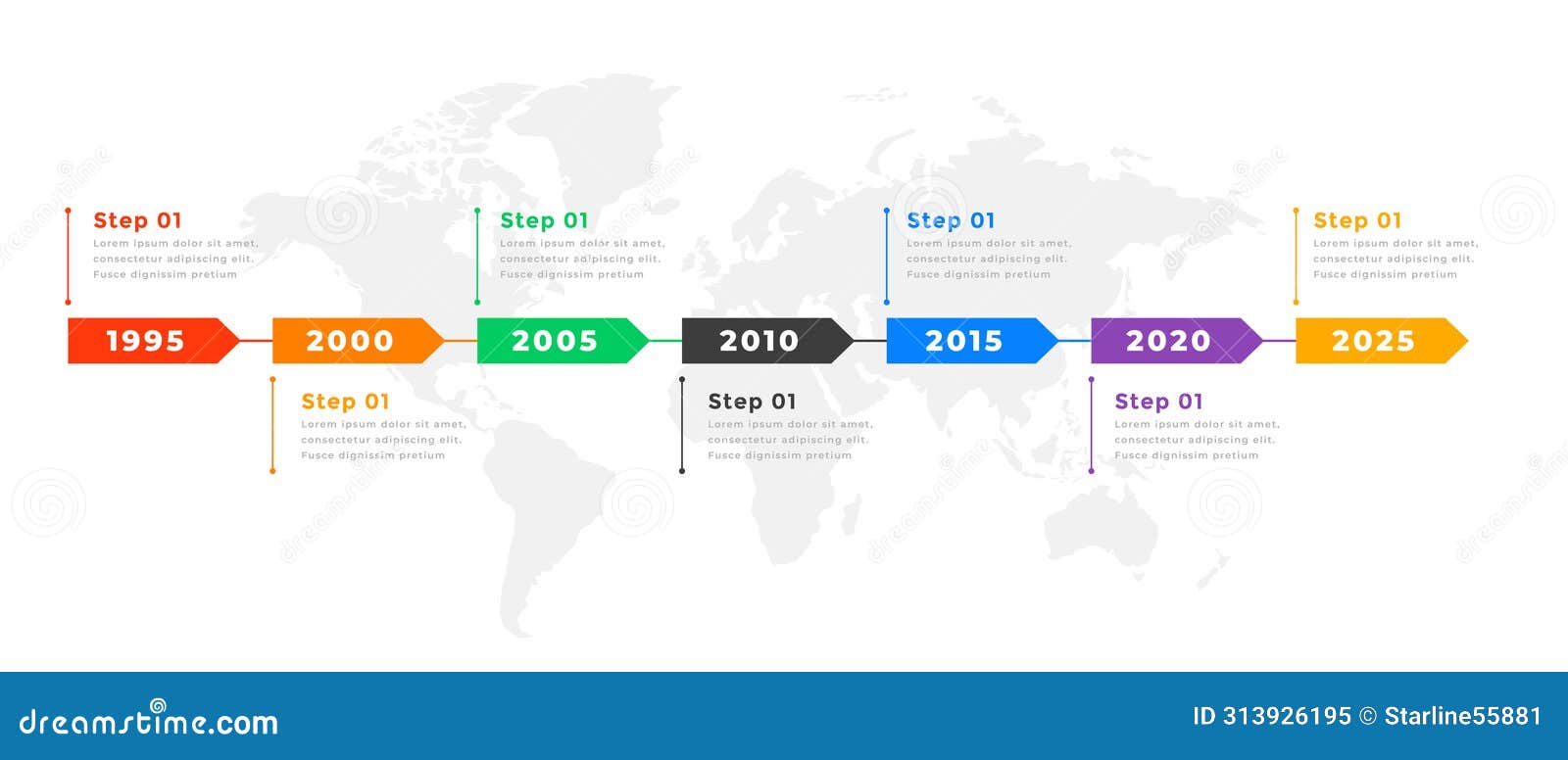 Yearly Business Timeline Infographic Chart Template Design Stock Vector ...