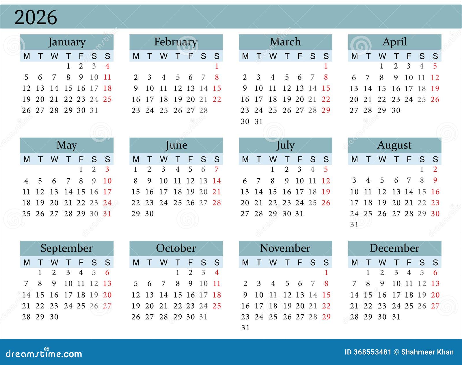 Yearly Calendar Template For Comprehensive And Organized Planning ...