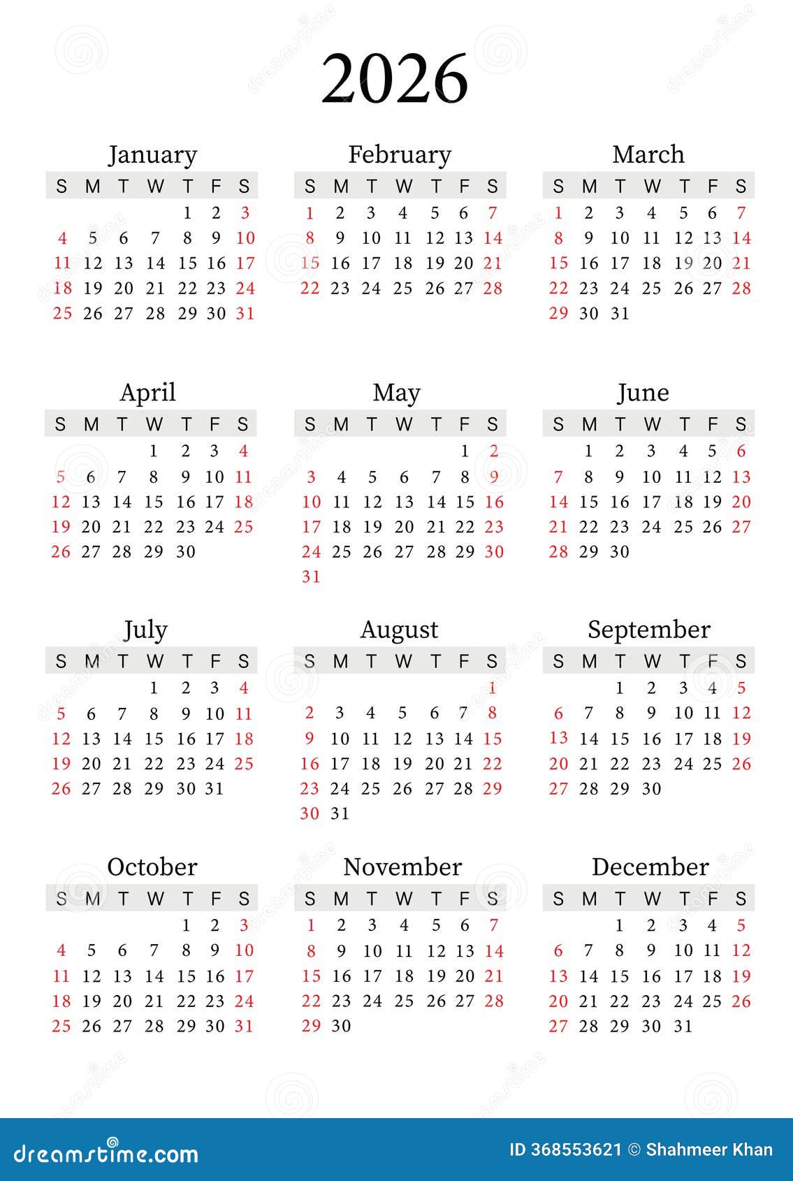 Yearly Calendar Template For Comprehensive And Organized Planning ...