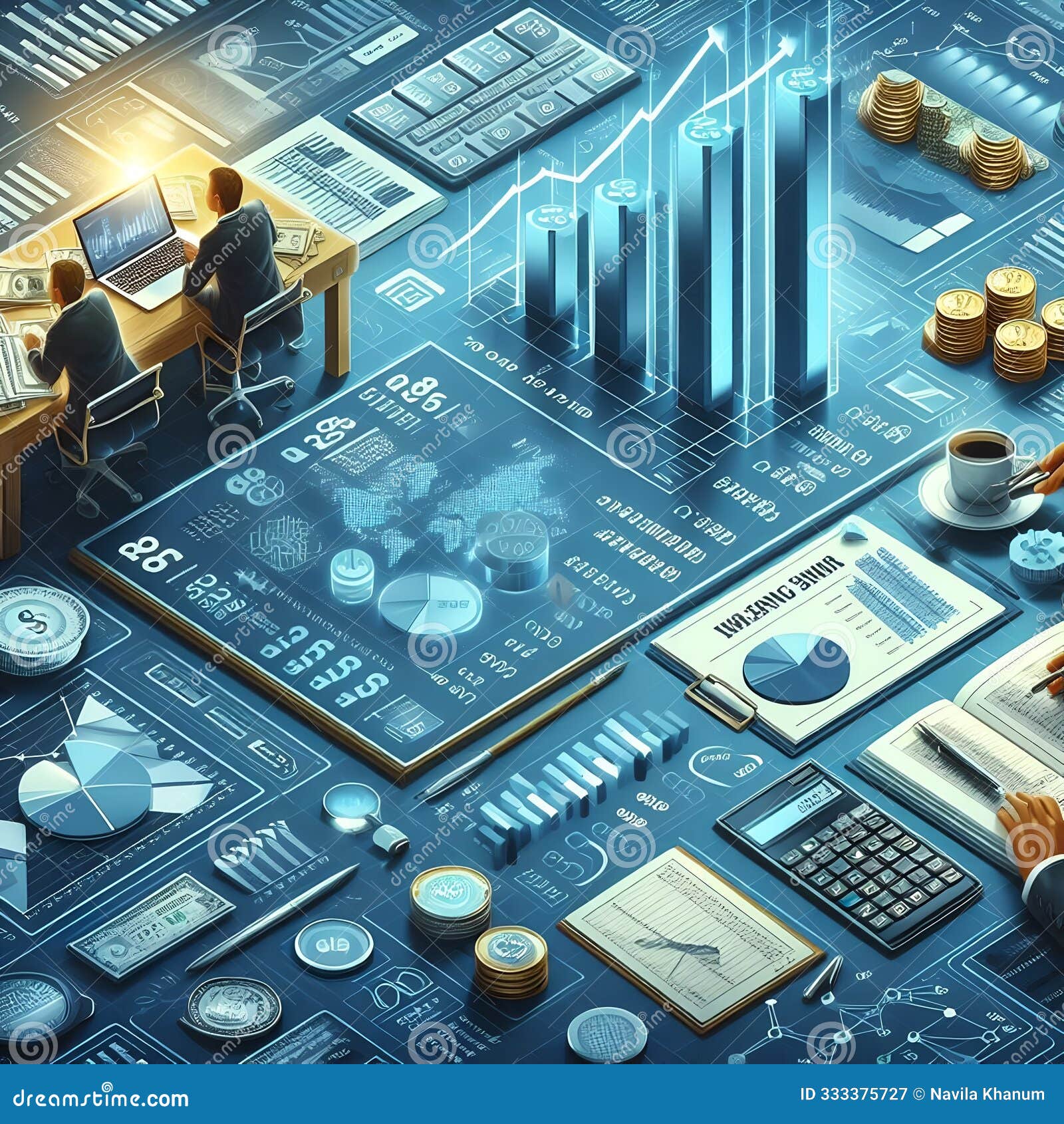 Report Chart Diagram Money Financial Business Stock Market Line And ...