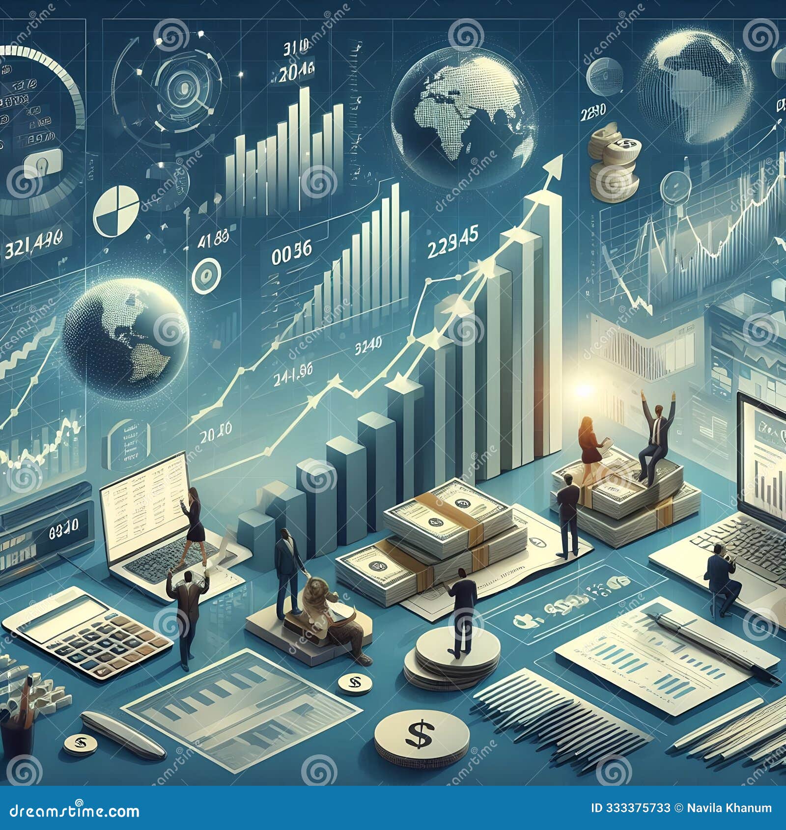 Yearly Financial Report, Chart with Years Data Statistics, Stock ...