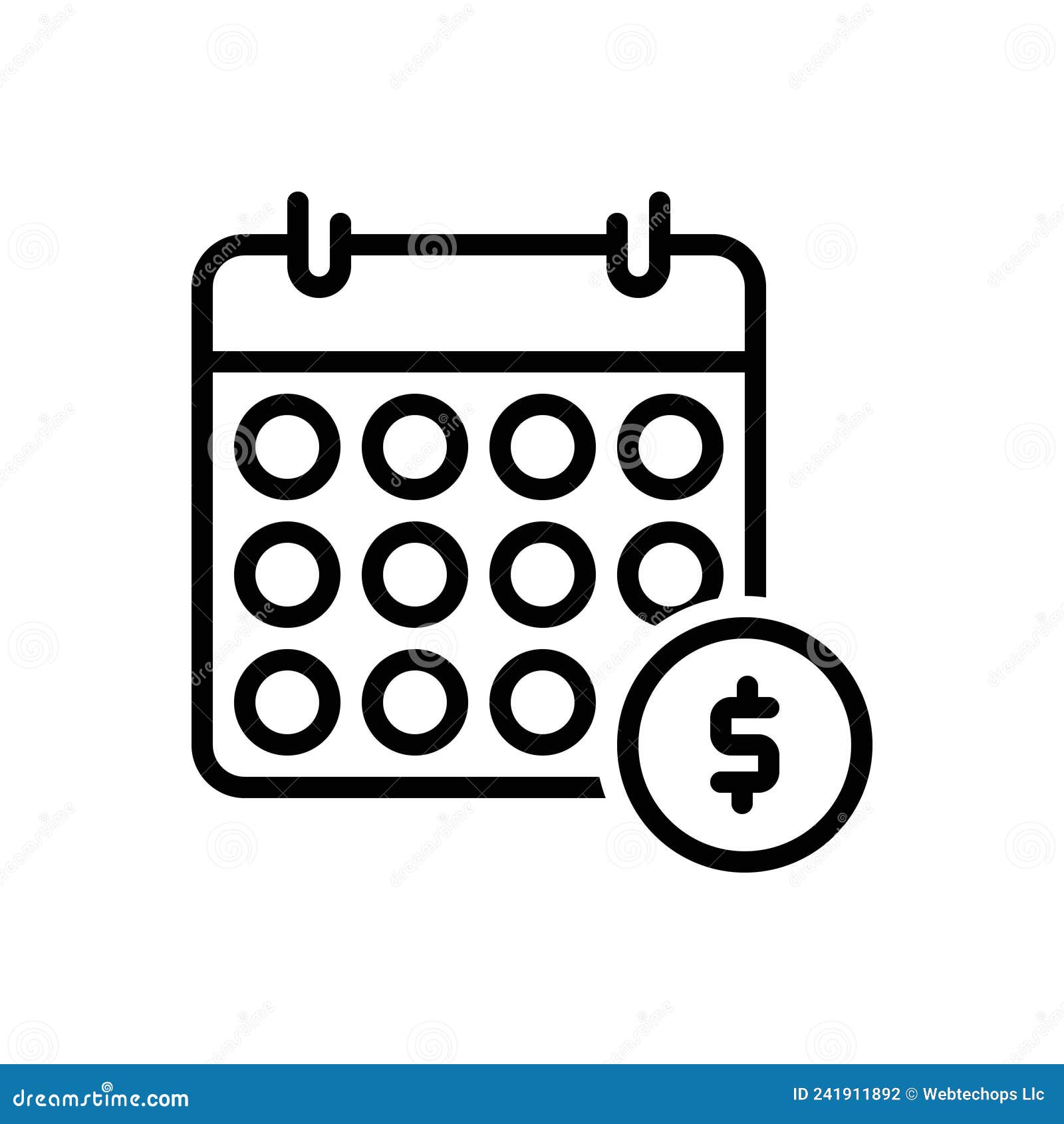 Black Line Icon for Yearly, Annual and Every Year Stock Vector ...