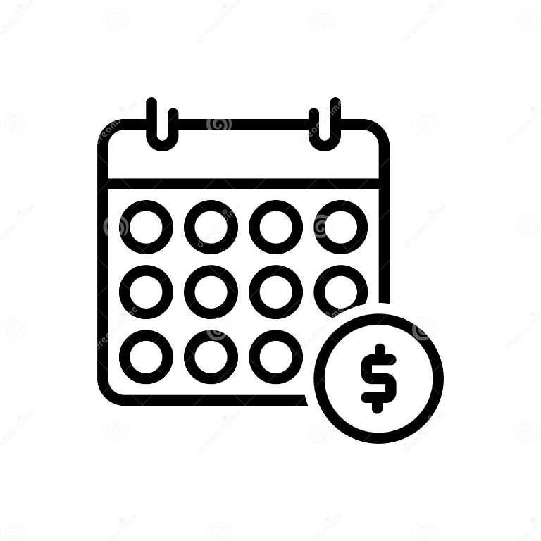 Black Line Icon for Yearly, Annual and Every Year Stock Vector ...