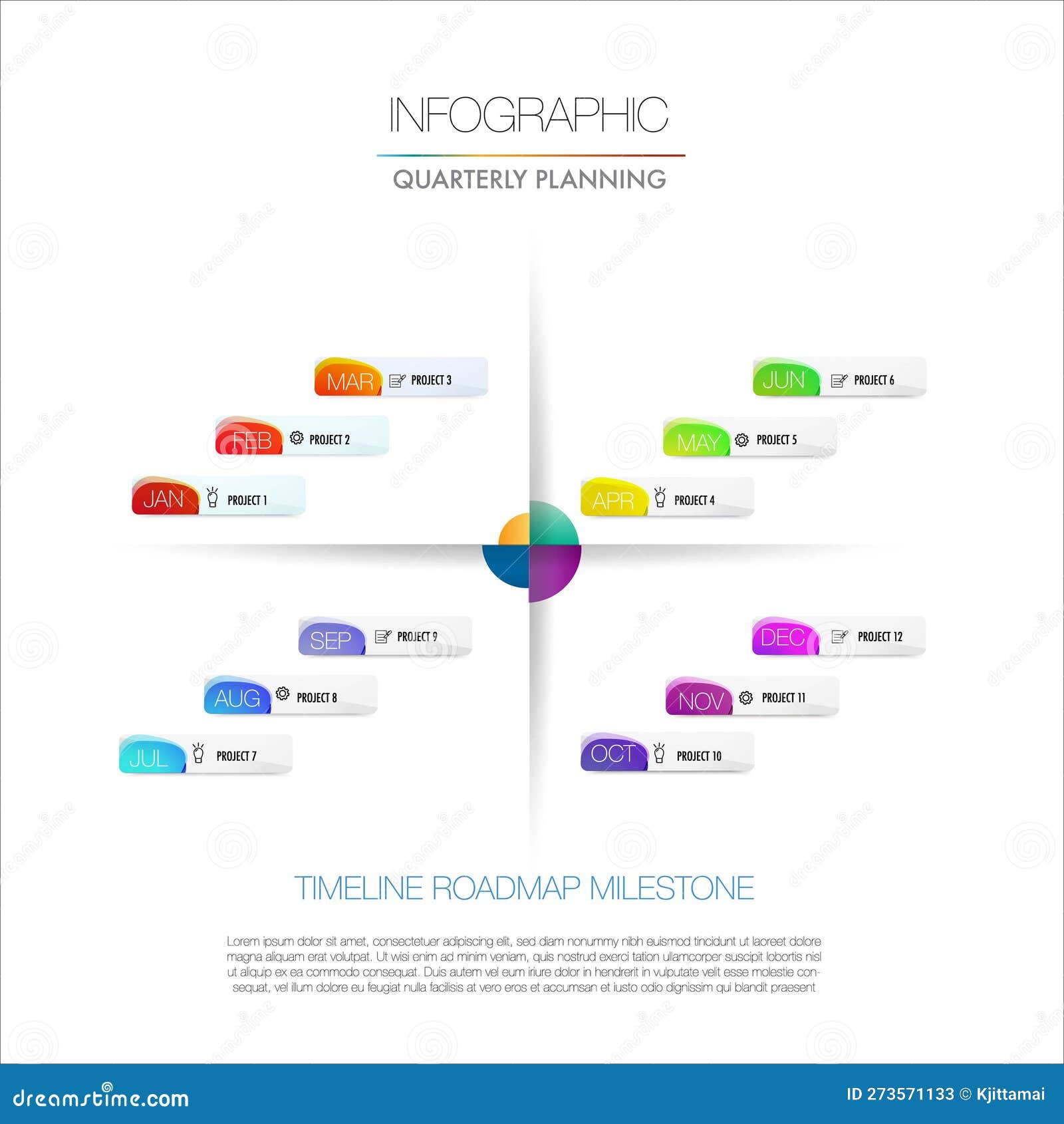 Milestone Planning Icon Color Illustration Cartoon Vector ...