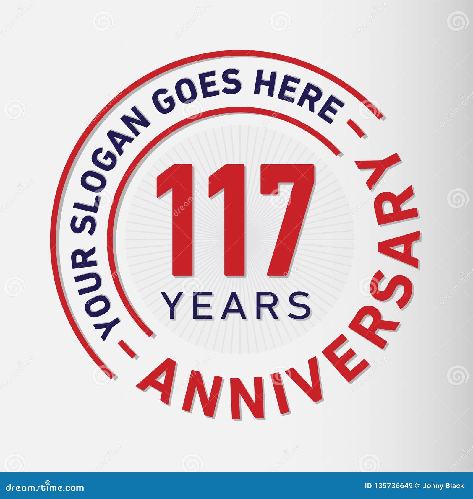 117 Years Anniversary Celebration Design Template. Anniversary Vector ...