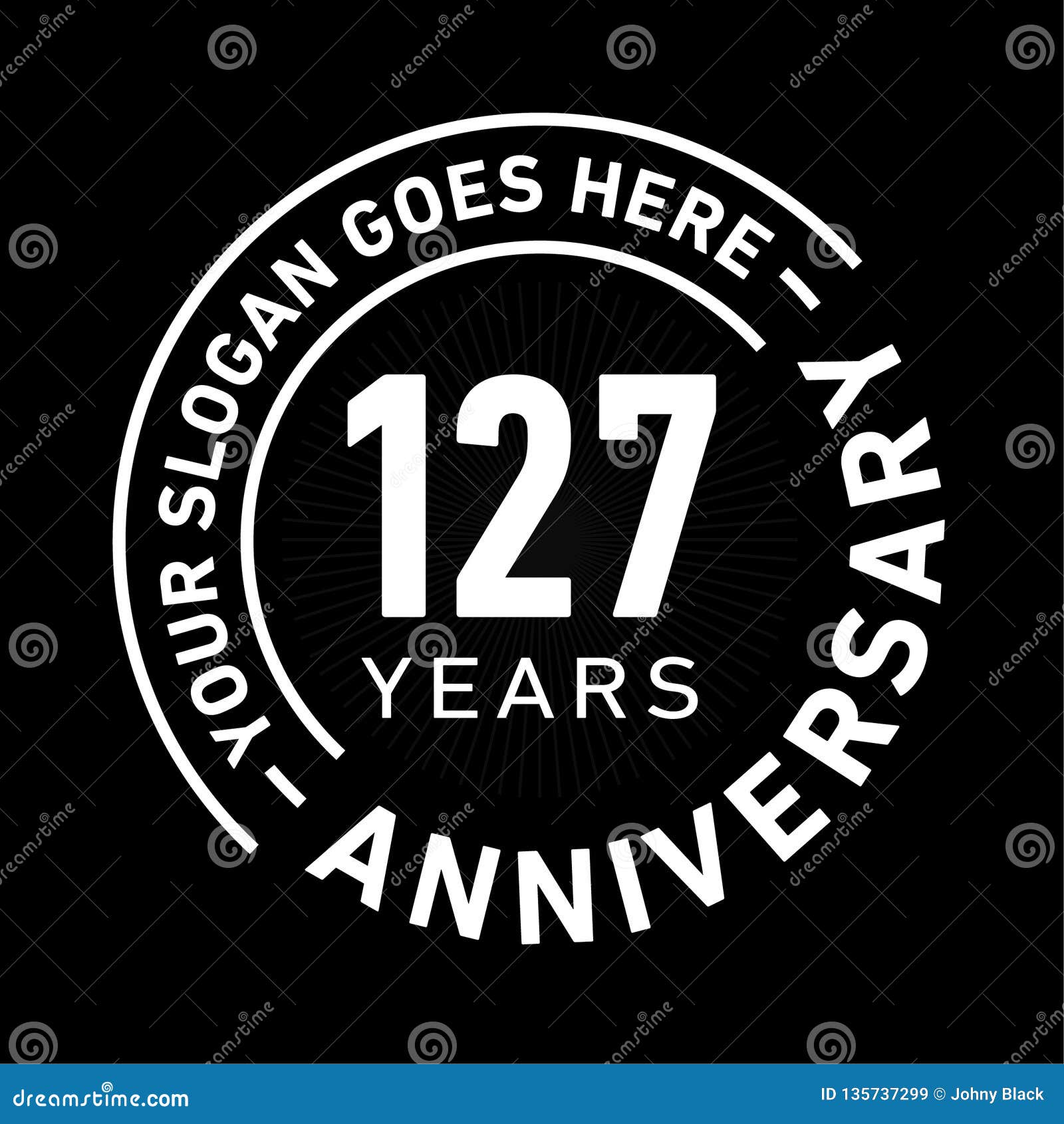 127 Years Anniversary Celebration Design Template. Anniversary Vector ...