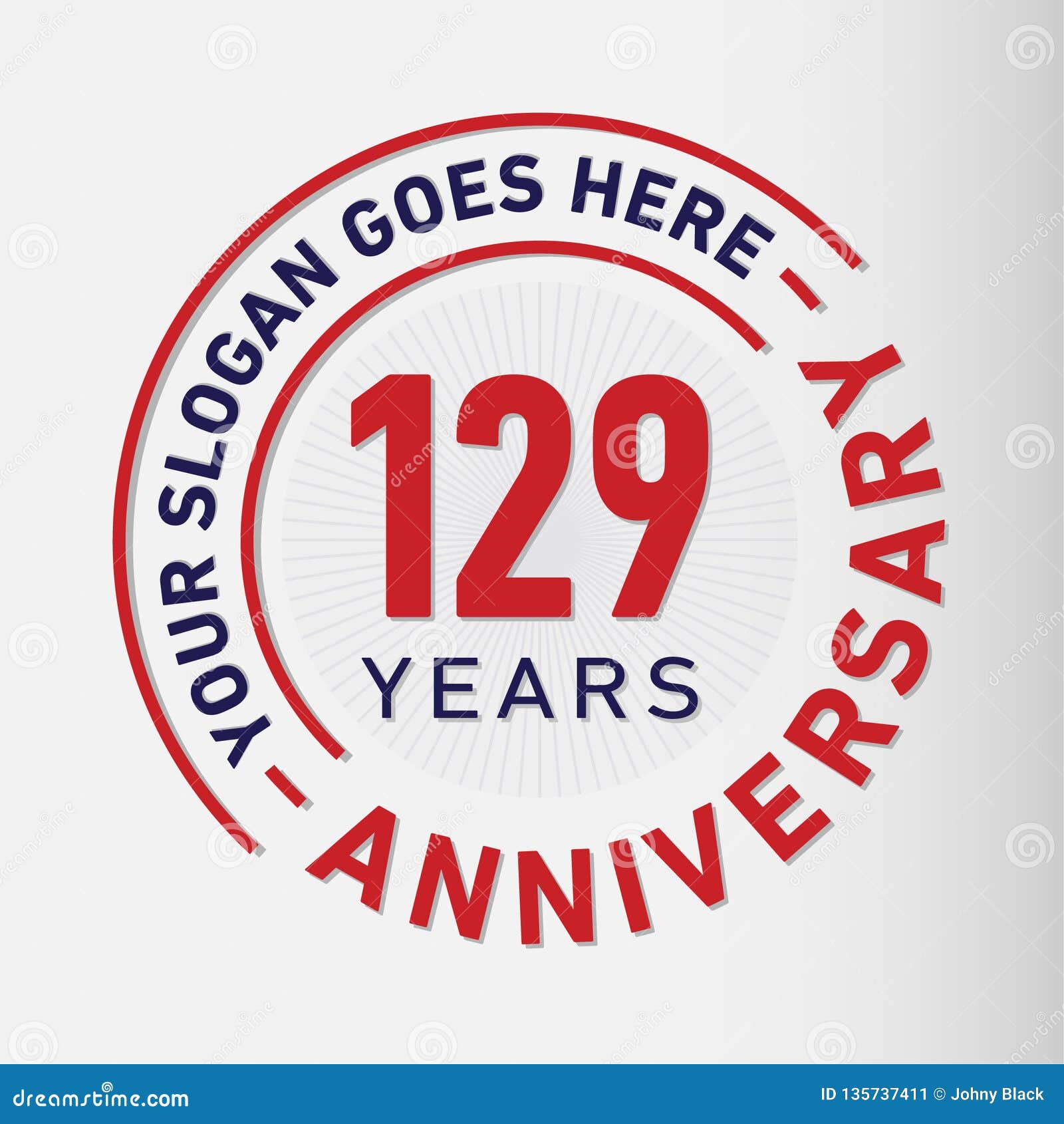 129 Years Anniversary Celebration Design Template. Anniversary Vector ...