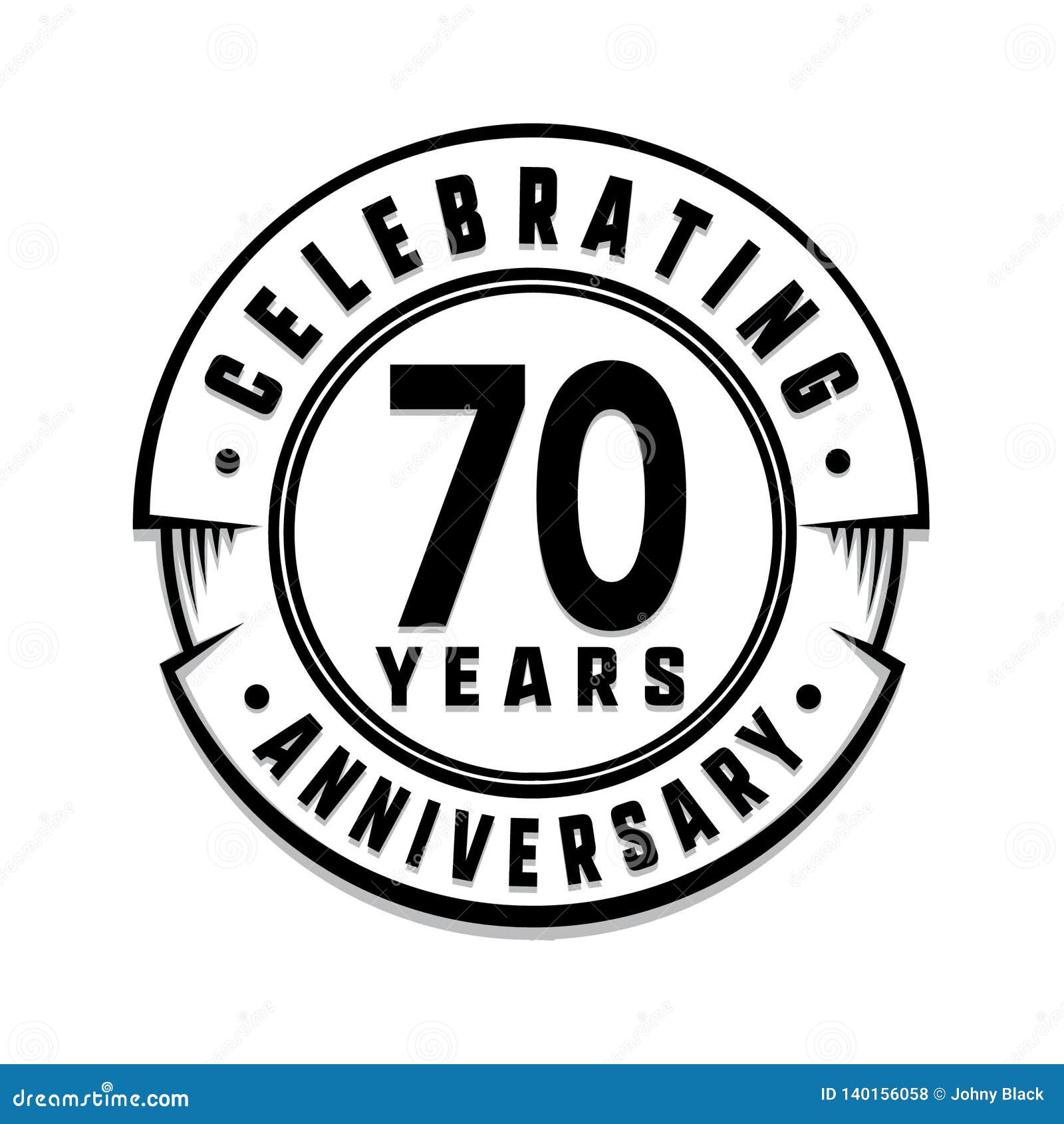 70 Years Anniversary Logo Template. 70th Vector and Illustration. Stock ...