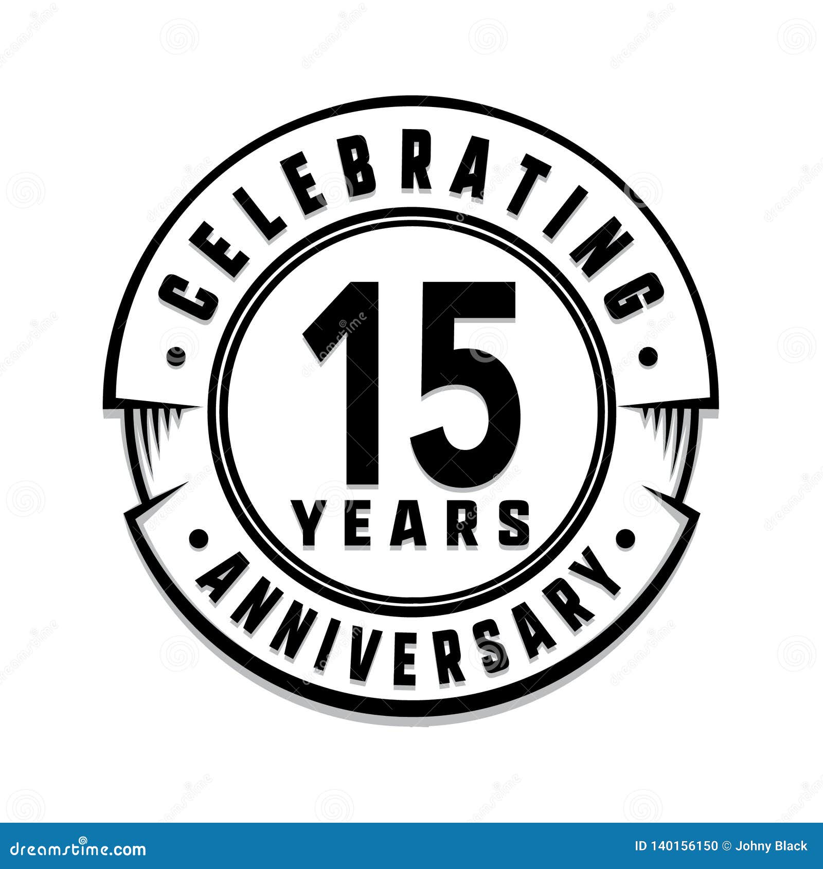 15 Years Anniversary Logo Template. 15th Vector and Illustration. Stock ...