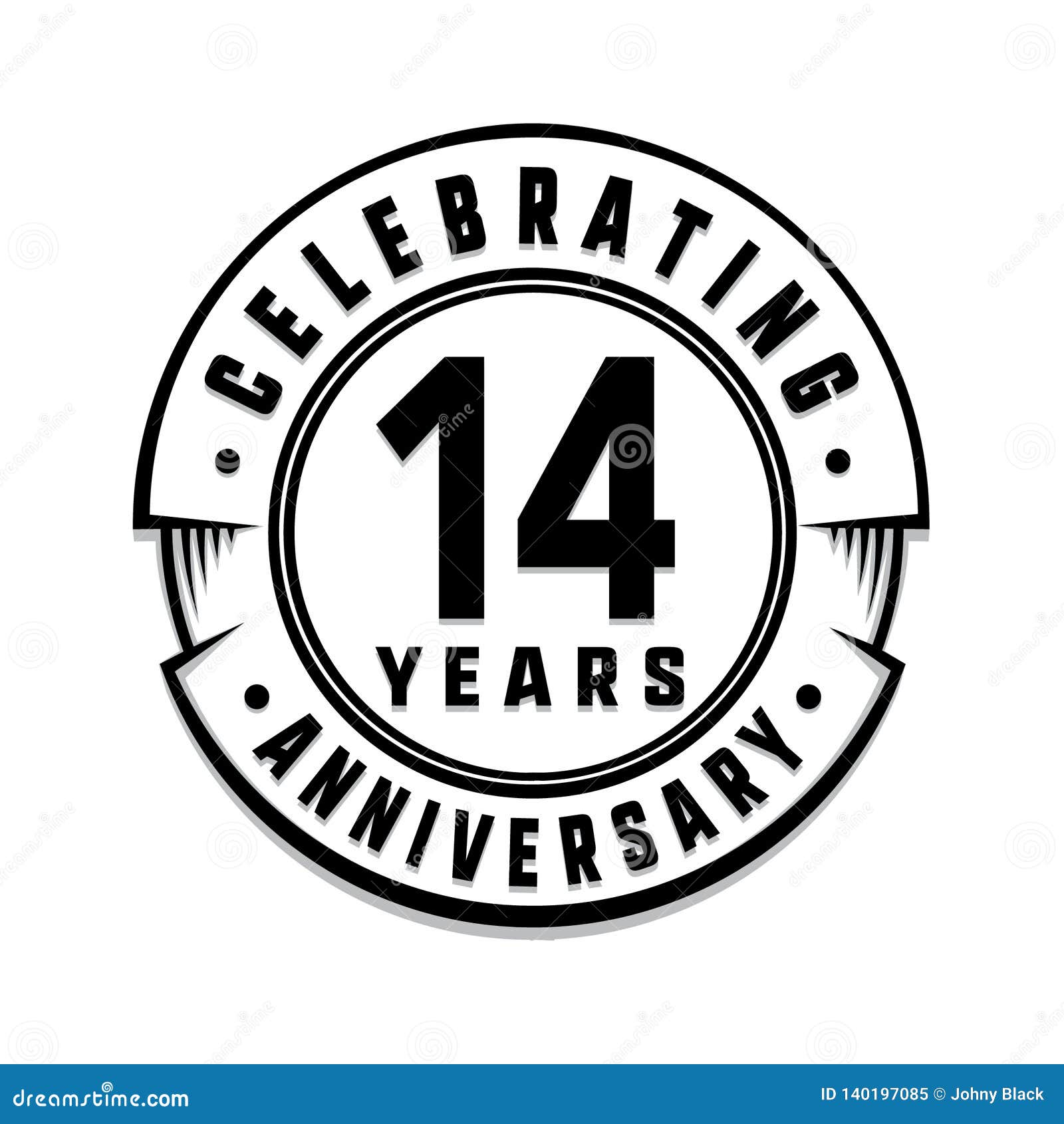 14 Years Anniversary Logo Template. 14th Vector and Illustration. Stock ...
