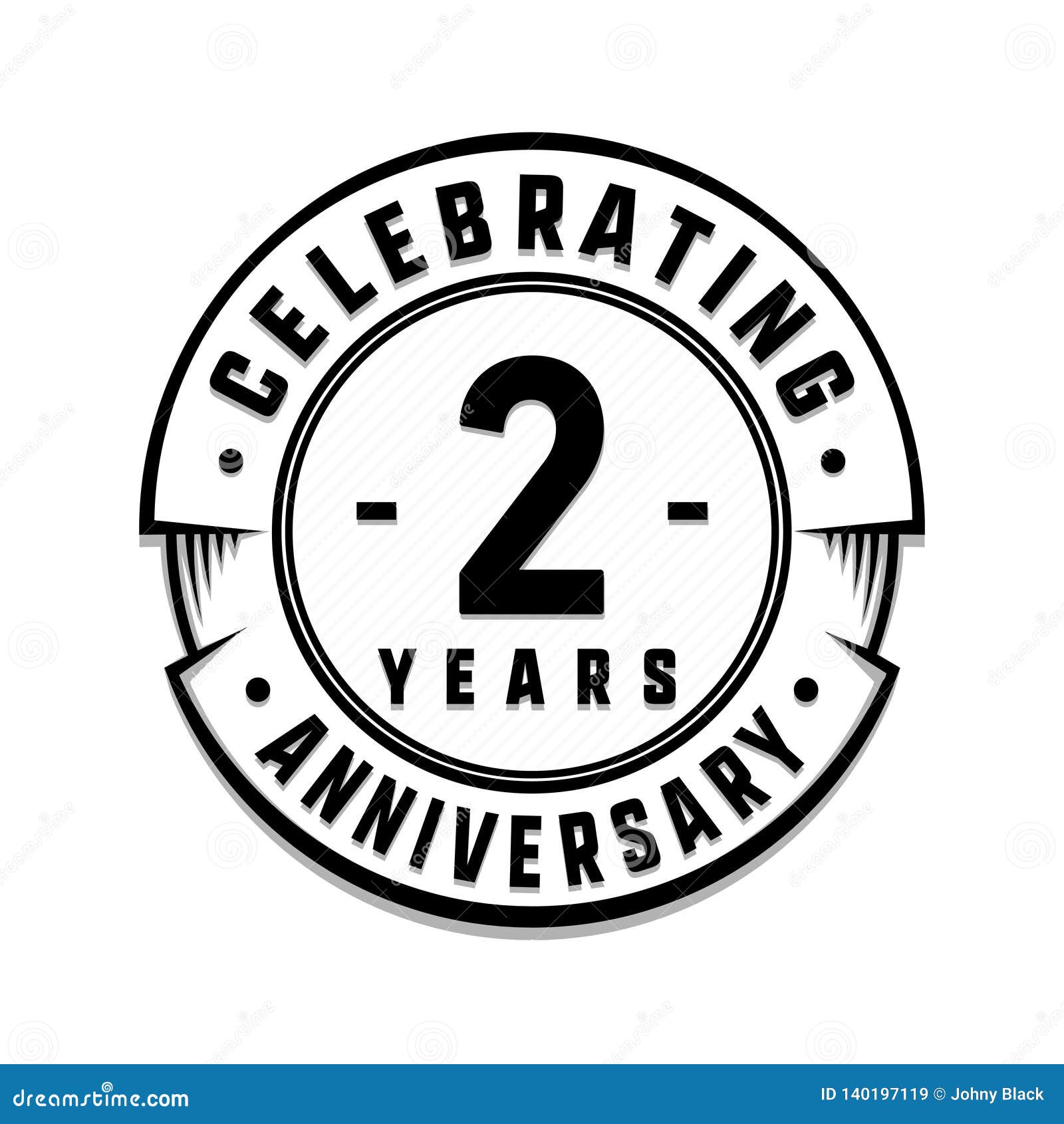 2 Years Anniversary Logo Template. 2nd Vector and Illustration. Stock ...