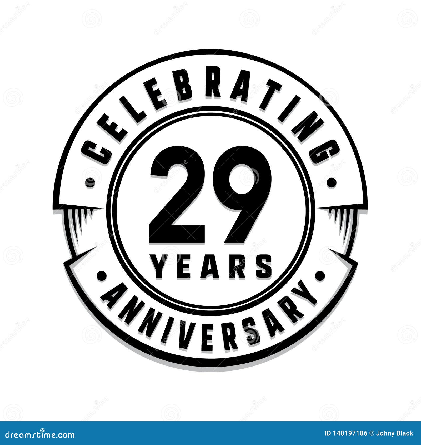 29 Years Anniversary Logo Template. 29th Vector and Illustration. Stock ...