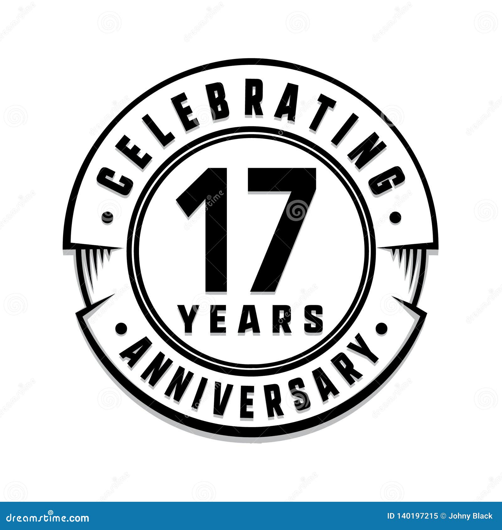 17 Years Anniversary Logo Template. 17th Vector and Illustration. Stock ...