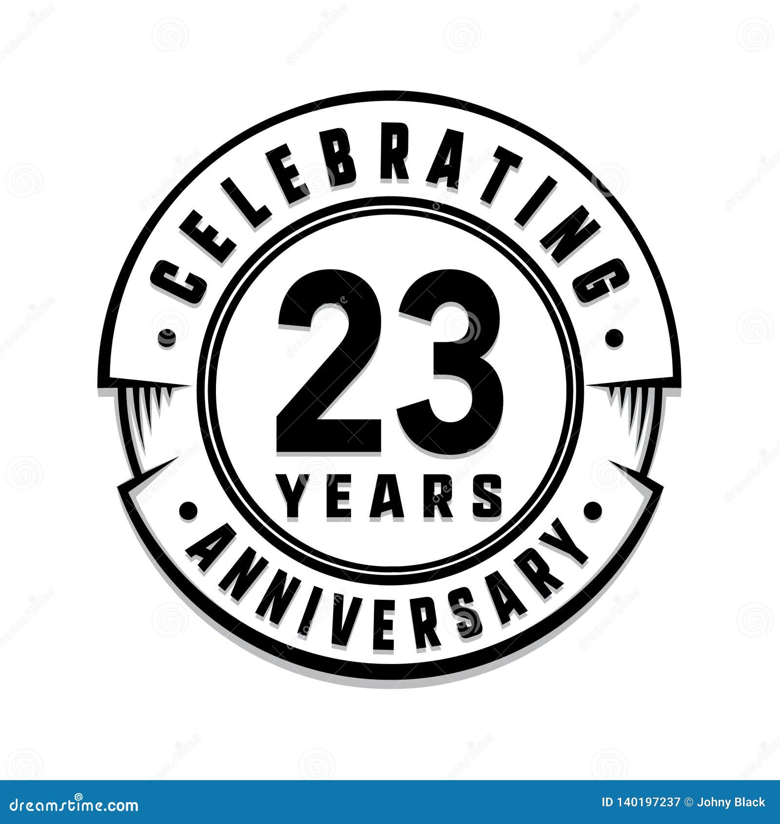 23 Years Anniversary Logo Template. 23rd Vector and Illustration. Stock ...