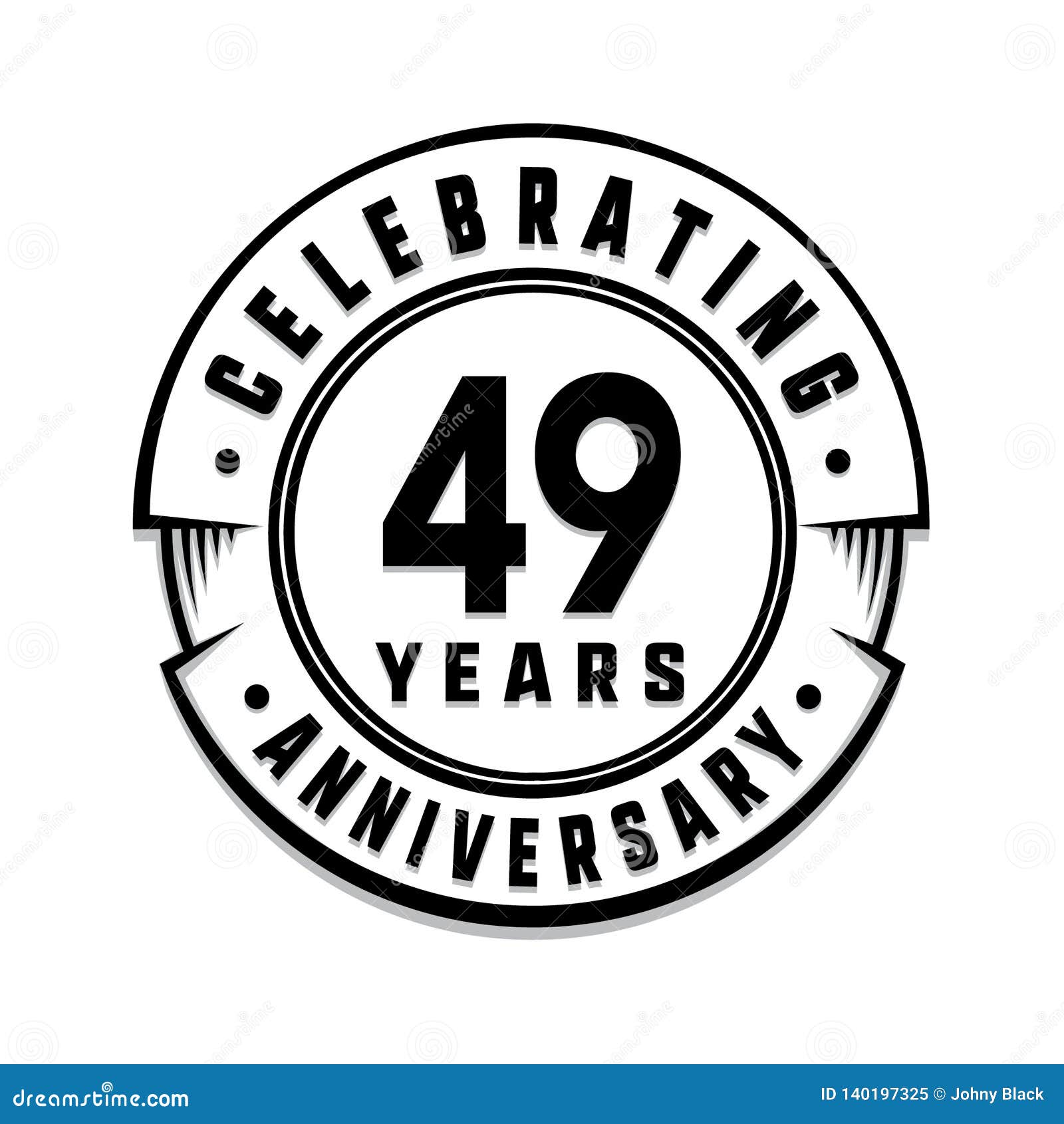 49 Years Anniversary Logo Template. 49th Vector and Illustration. Stock ...