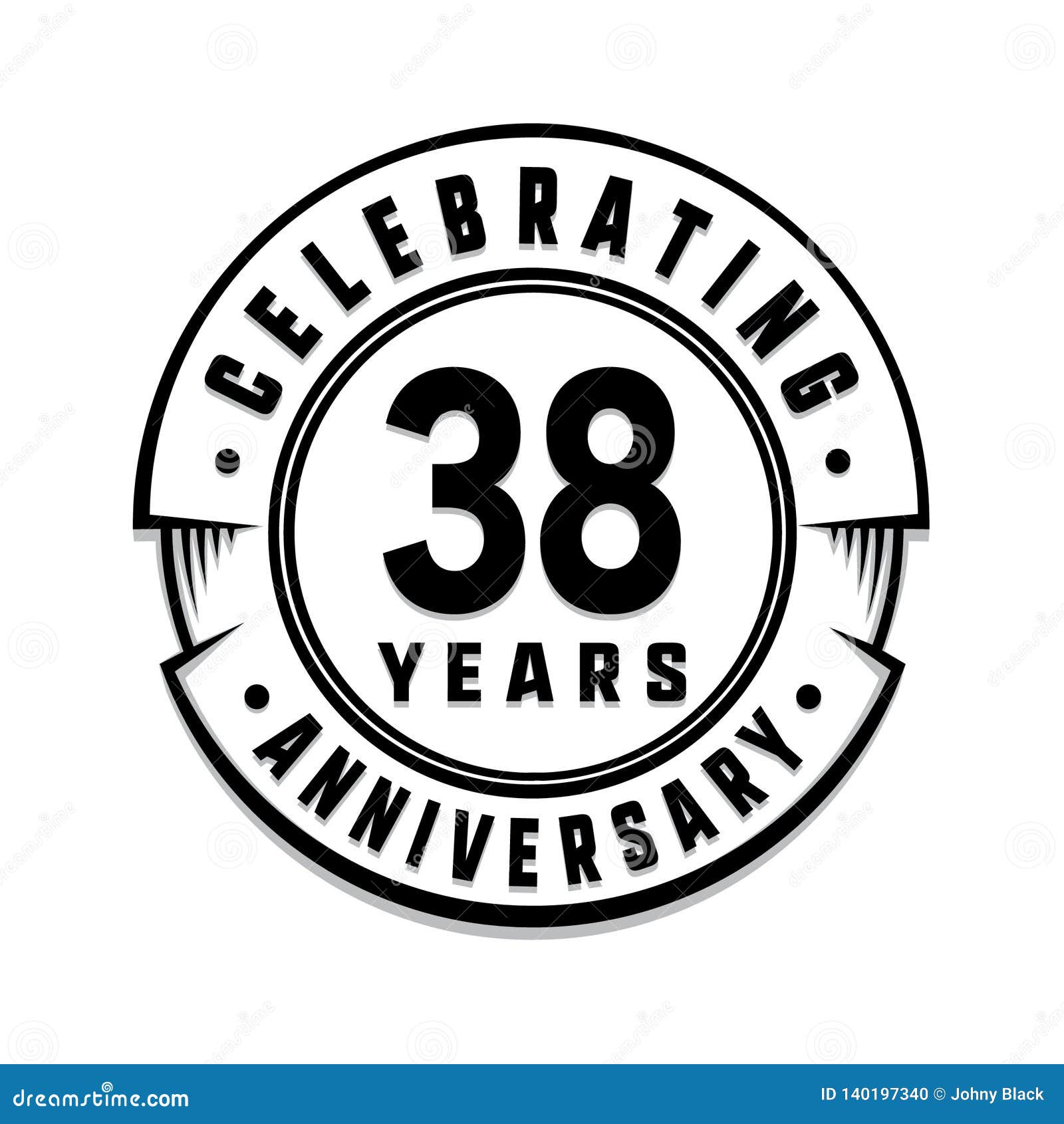 38 Years Anniversary Logo Template. 38th Vector and Illustration. Stock ...
