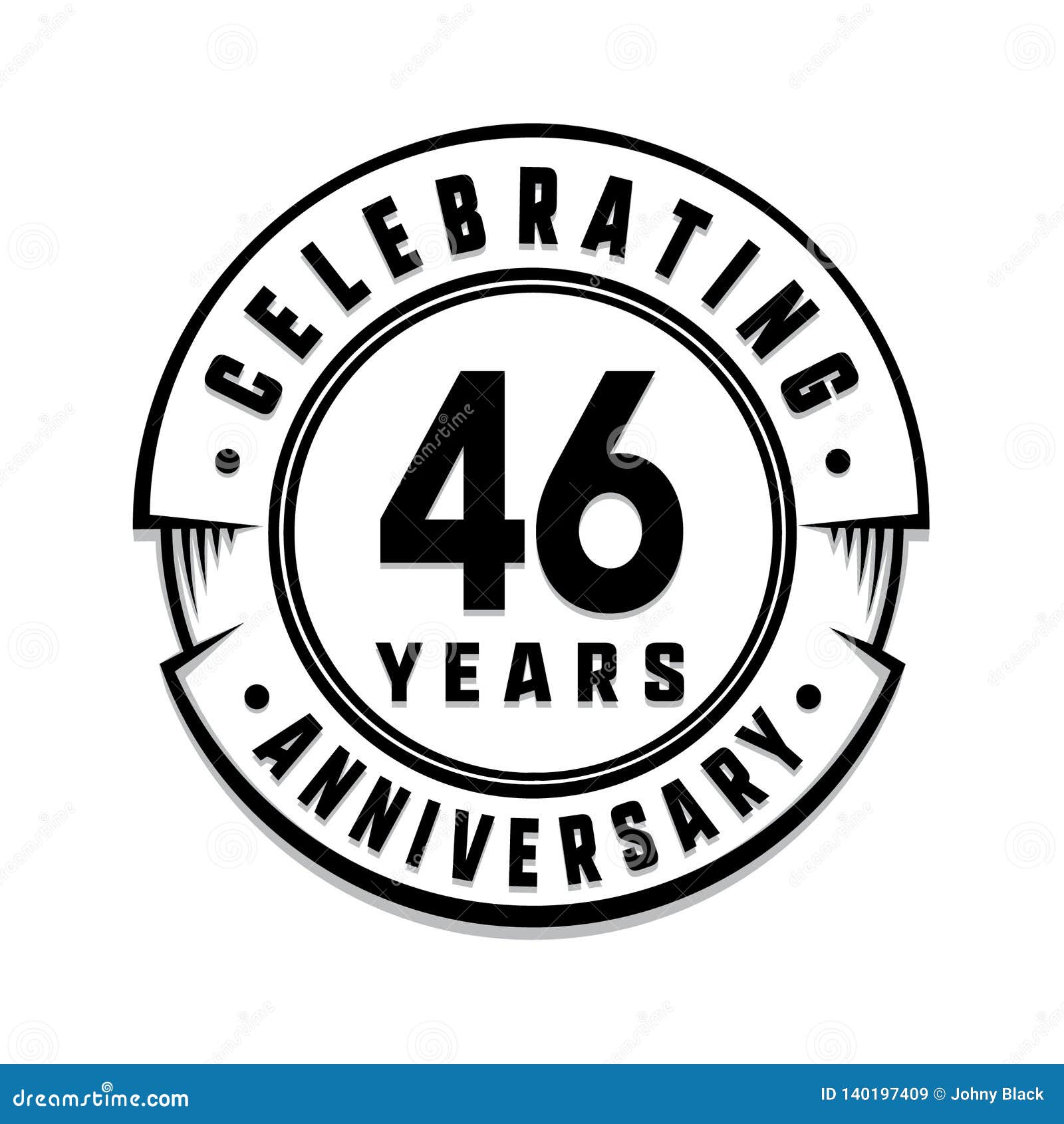 46 Years Anniversary Logo Template. 46th Vector and Illustration. Stock ...