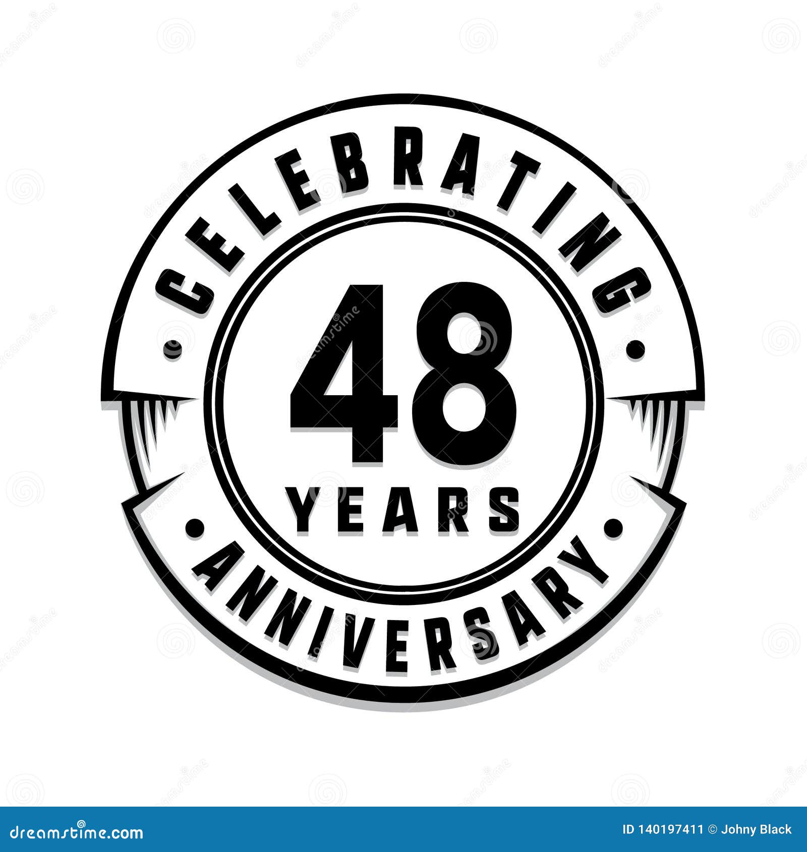 48 Years Anniversary Logo Template. 48th Vector and Illustration. Stock ...