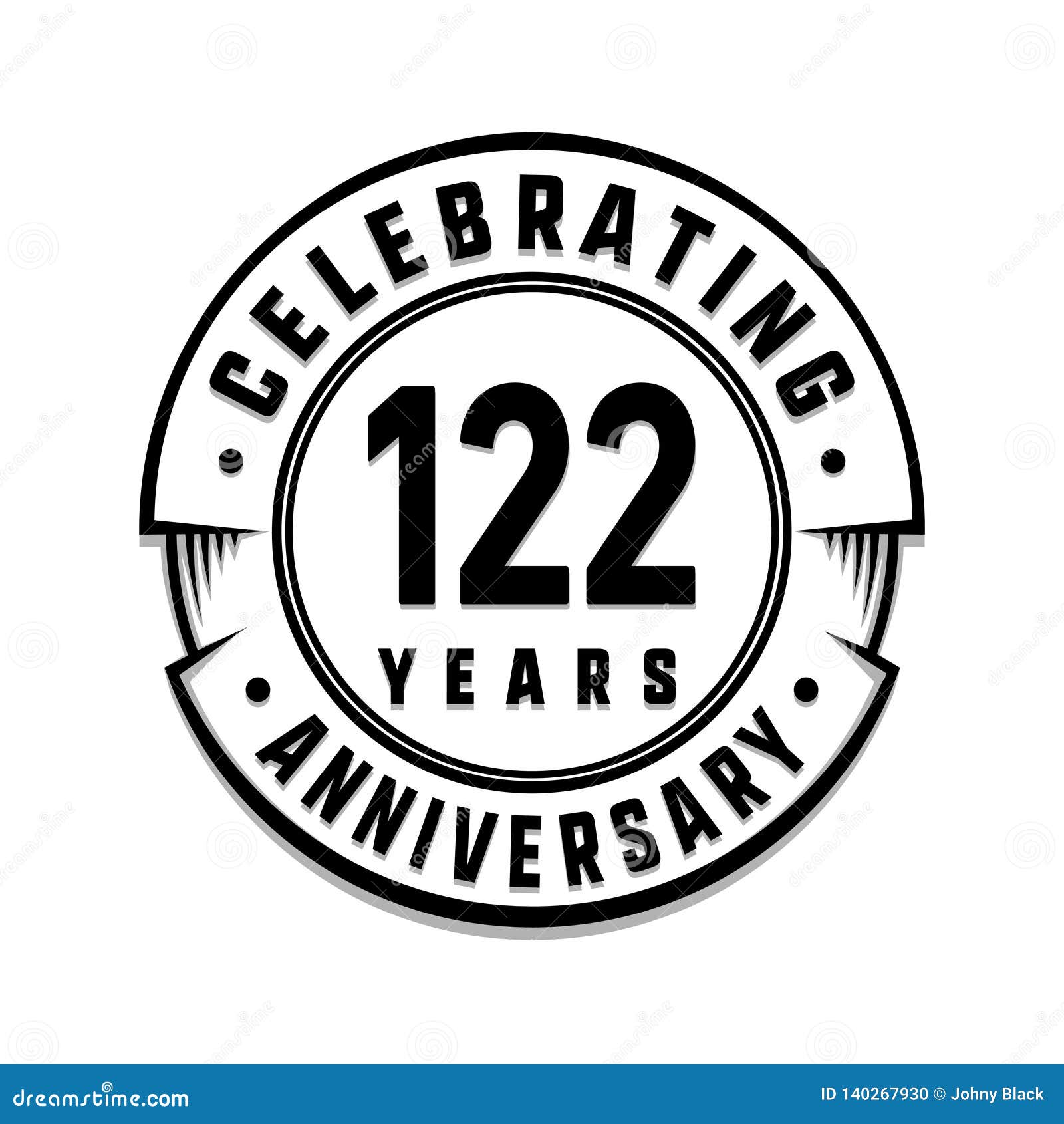 122 Years Anniversary Logo Template. 122nd Vector and Illustration ...