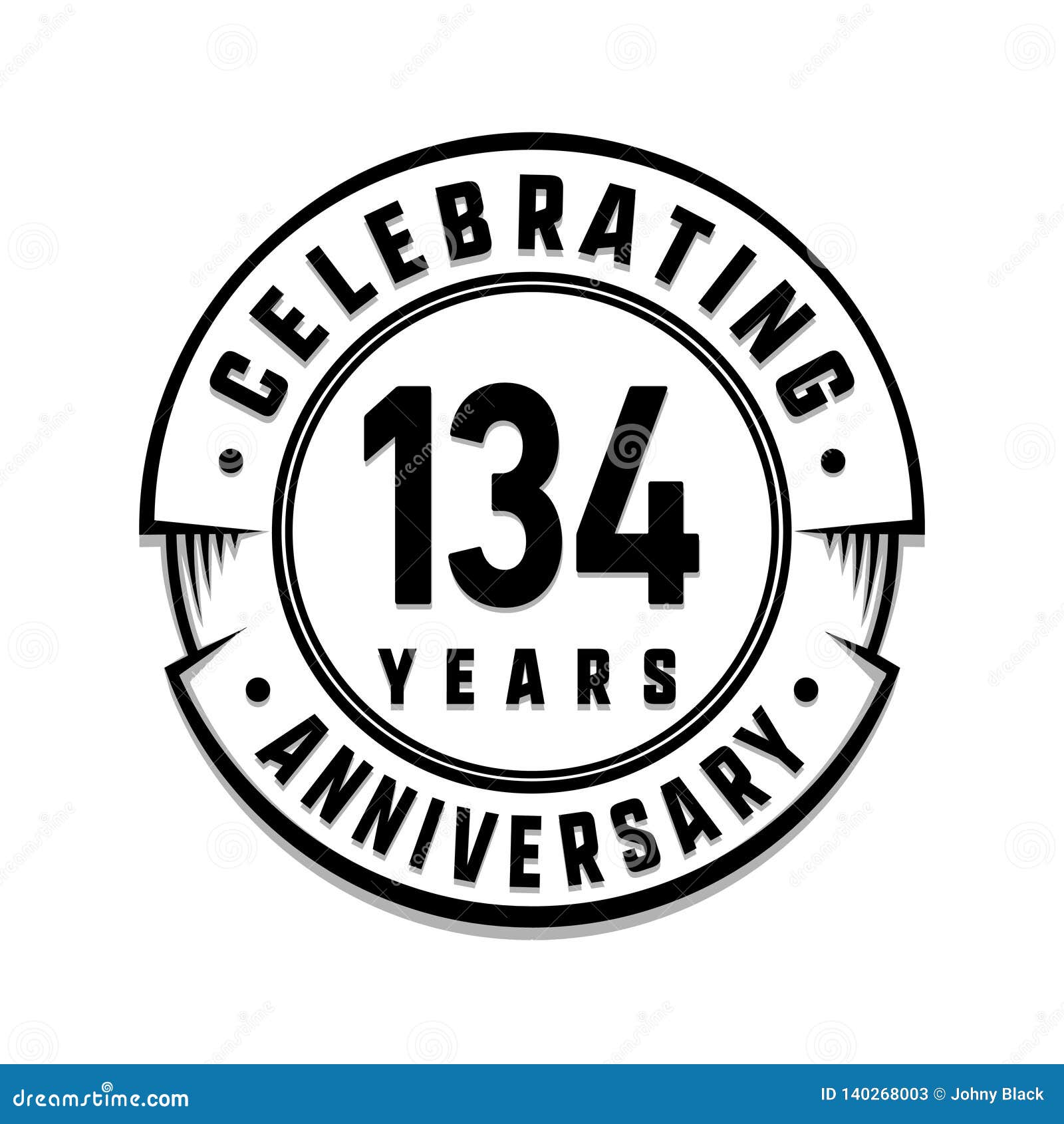 134 Years Anniversary Logo Template. 134th Vector and Illustration ...