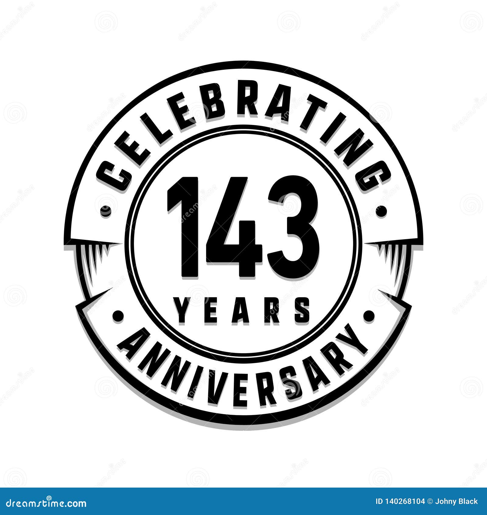 143 Years Anniversary Logo Template. 143rd Vector and Illustration ...