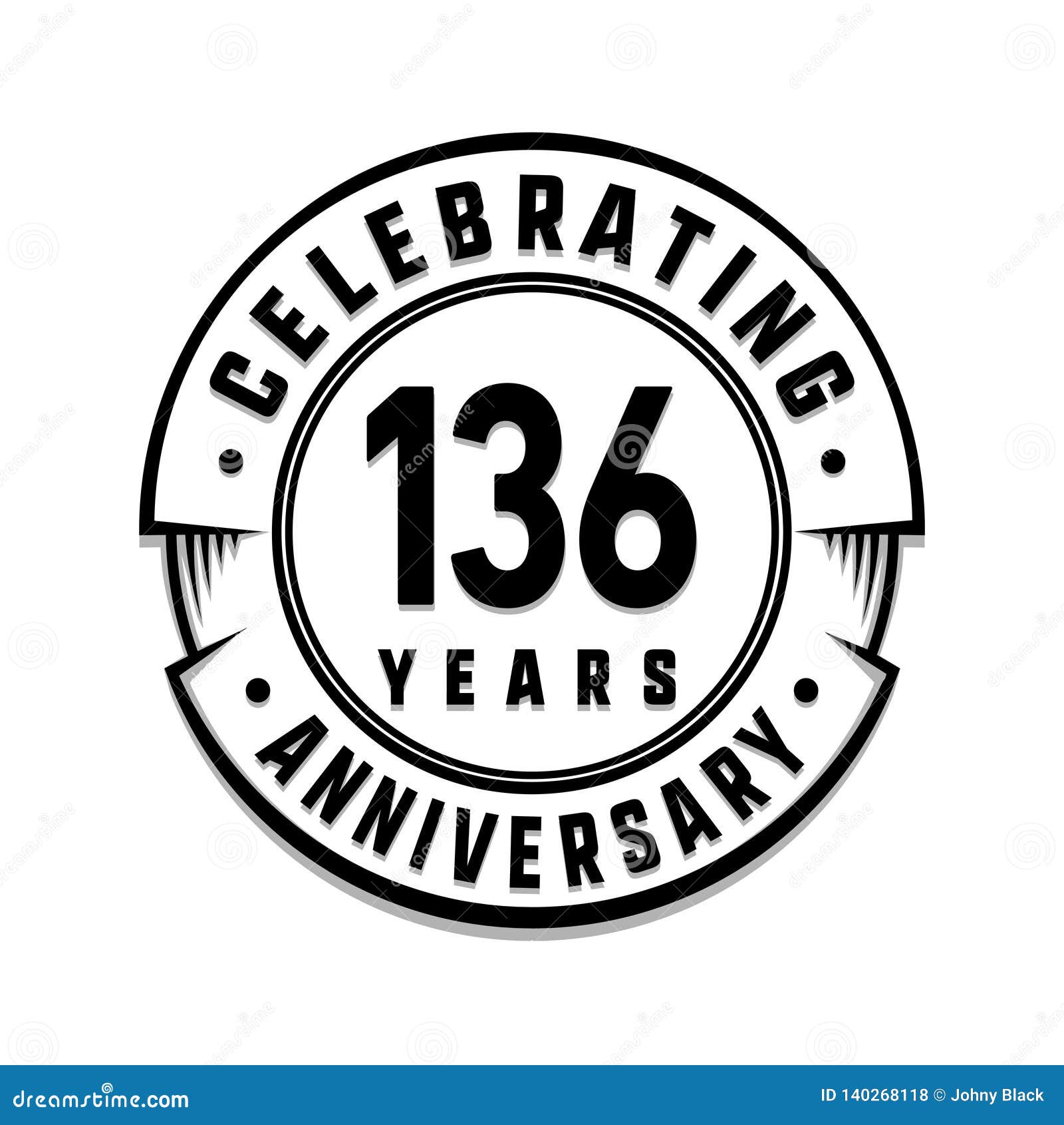 136 Years Anniversary Logo Template. 136th Vector and Illustration ...