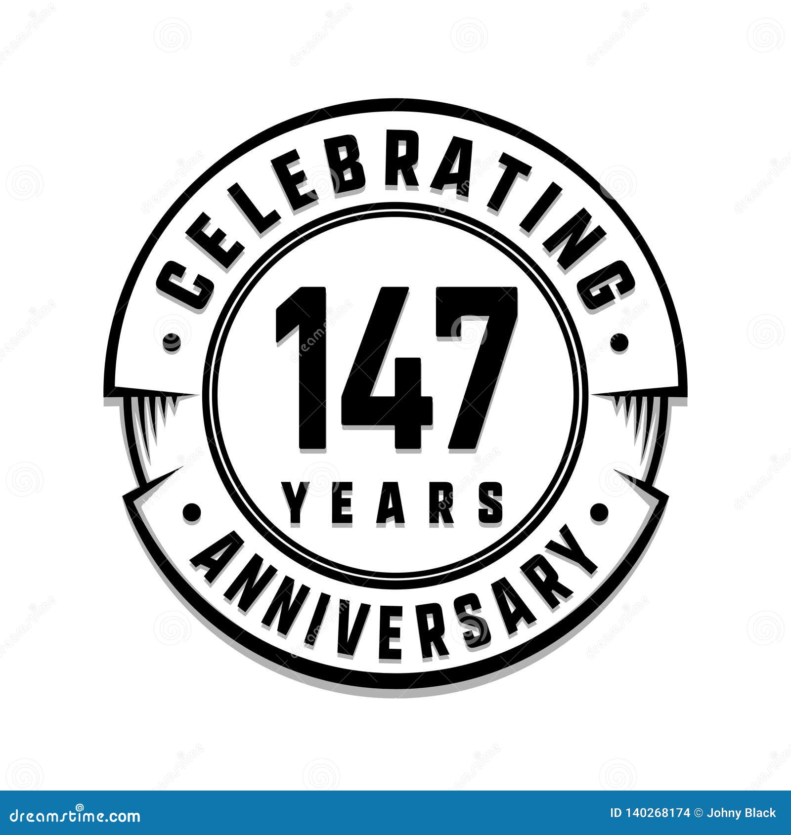 147 Years Anniversary Logo Template. 147th Vector and Illustration ...