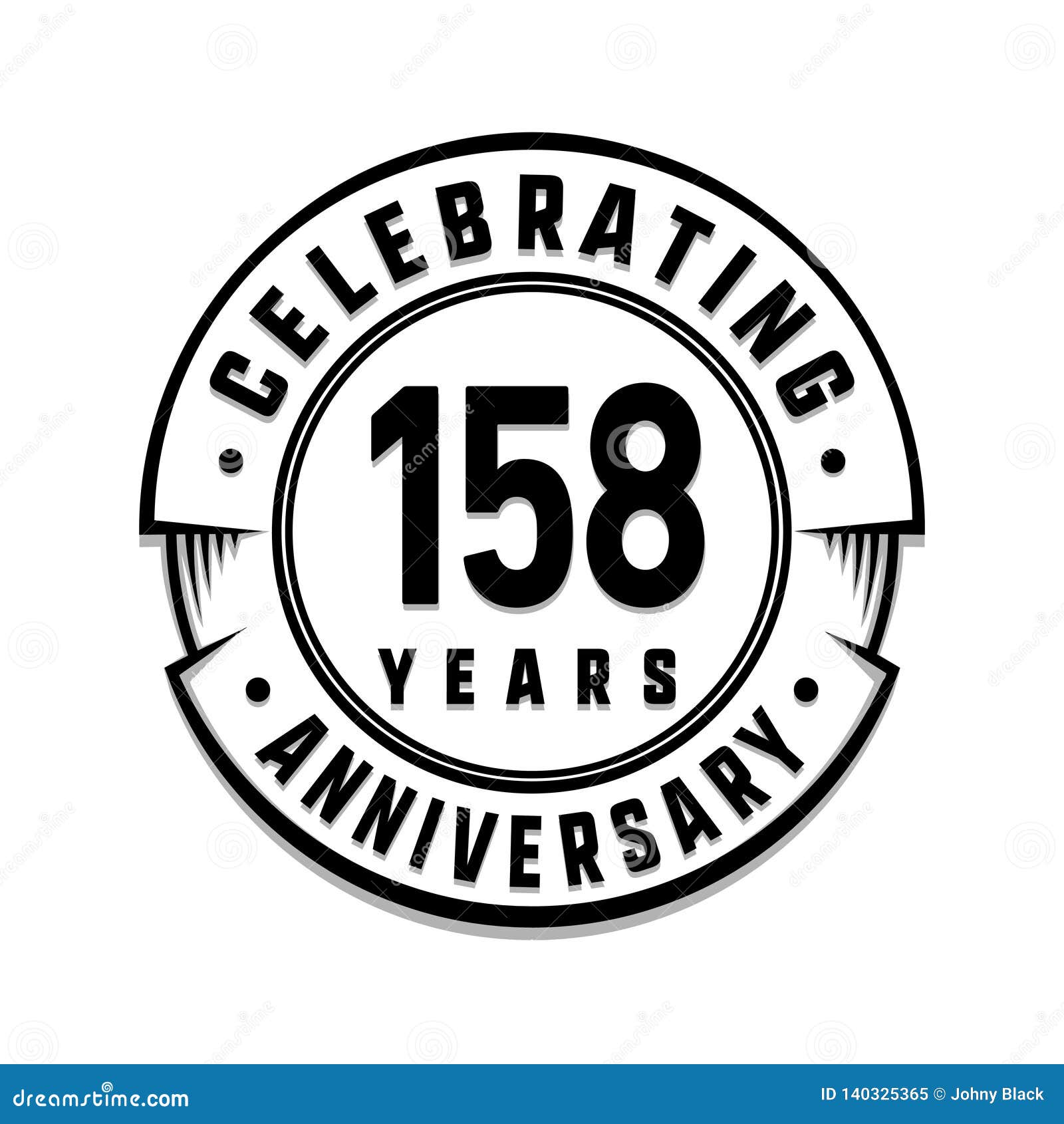 158 Years Anniversary Logo Template. 158th Vector and Illustration ...
