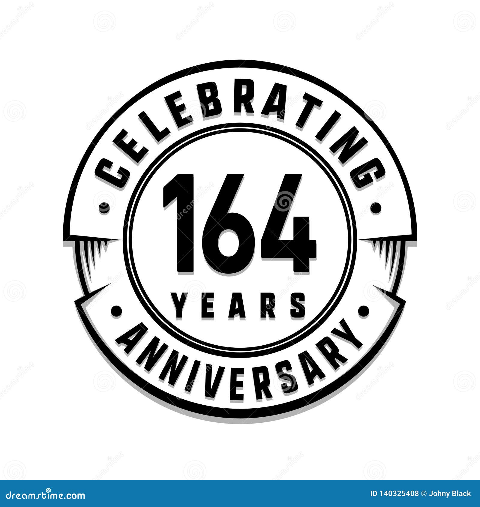 164 Years Anniversary Logo Template. 164th Vector and Illustration ...