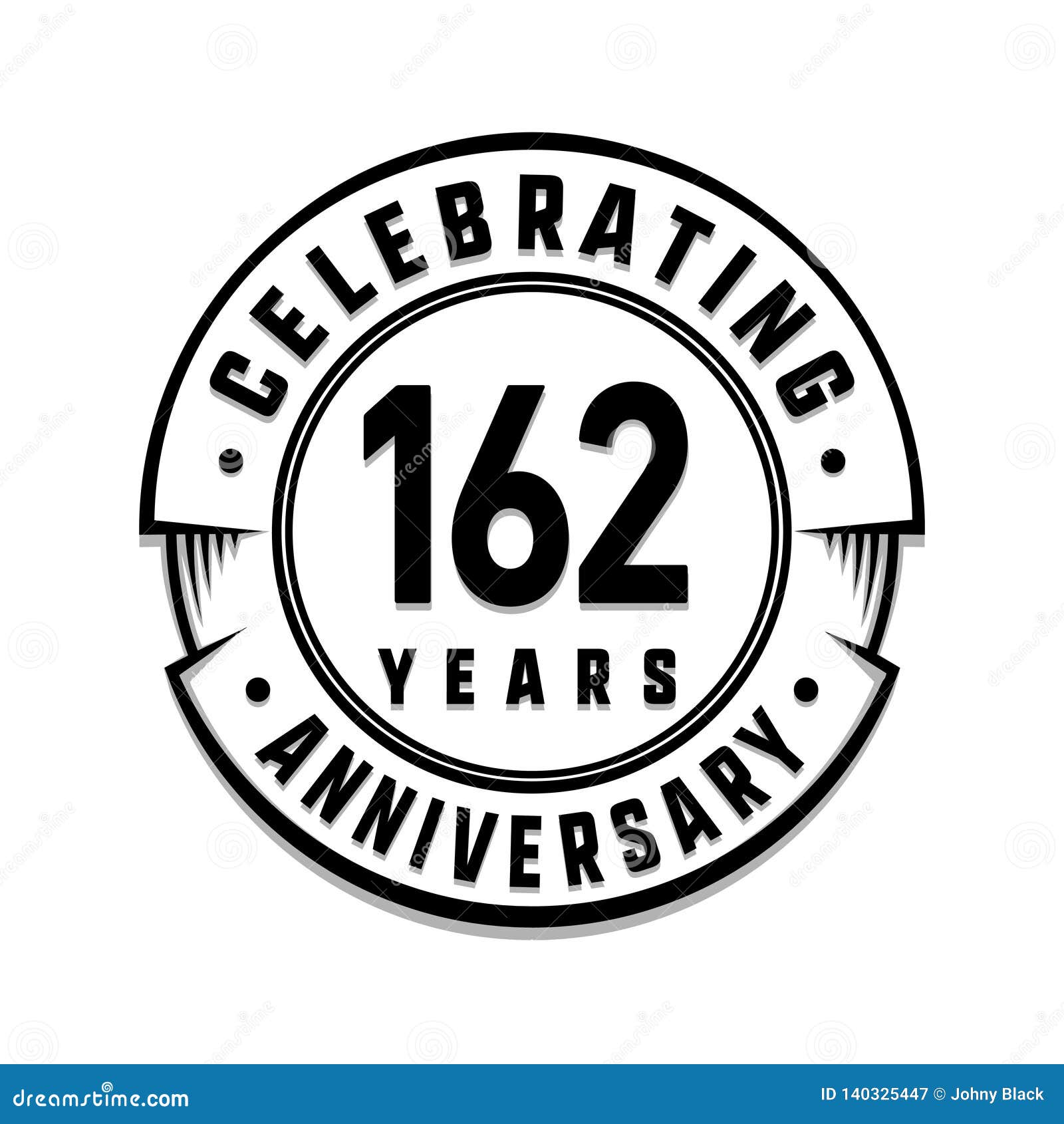 162 Years Anniversary Logo Template. 162nd Vector and Illustration ...