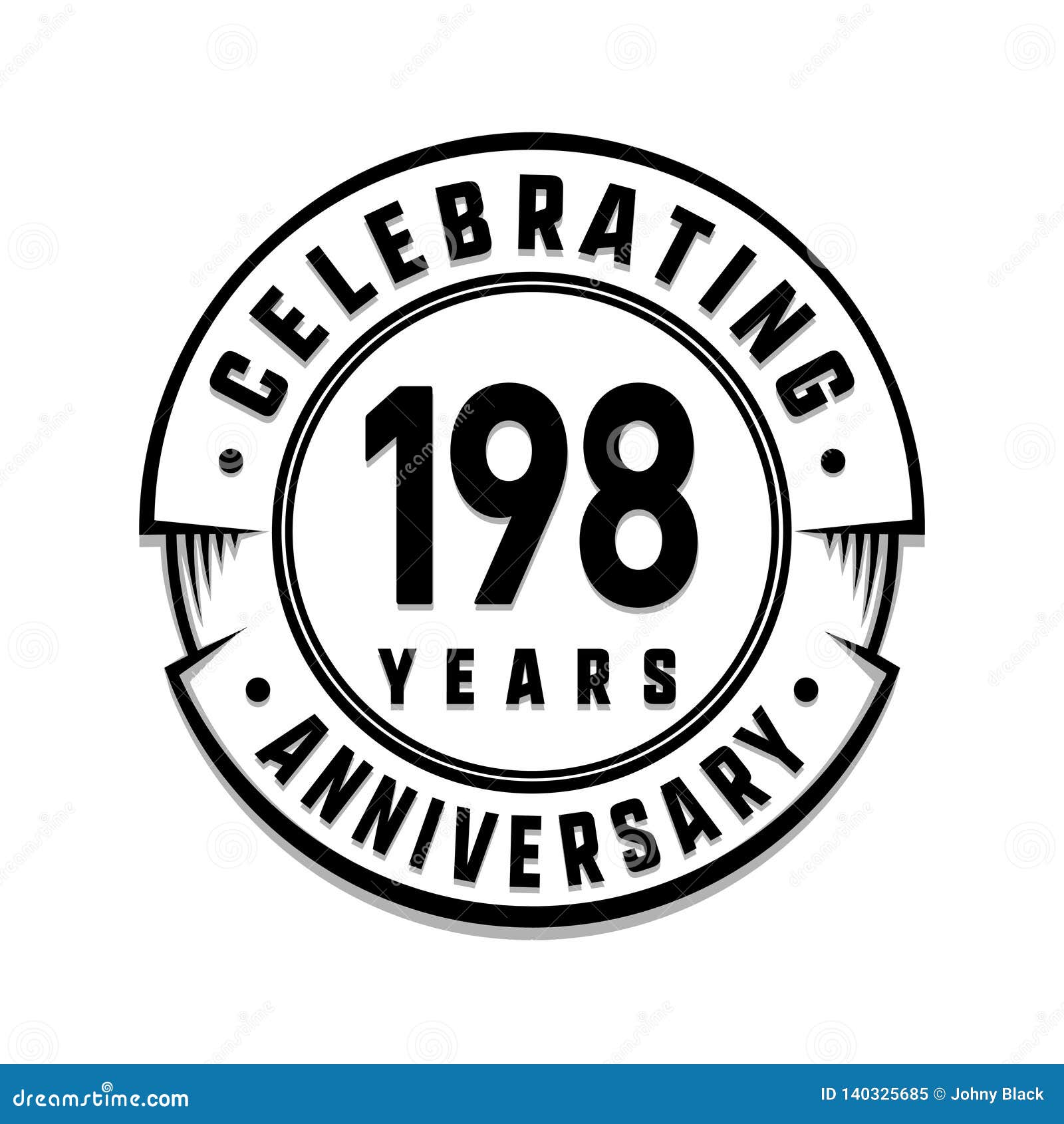 198 Years Anniversary Logo Template. 198th Vector and Illustration ...