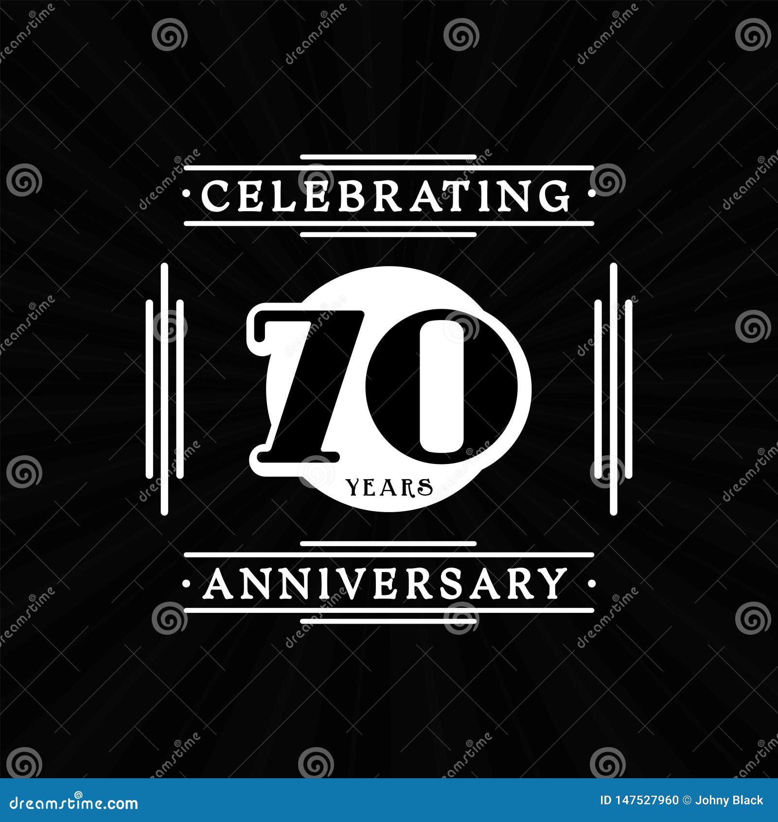 70 Years Celebrating Anniversary Design Template. 70th Logo. Vector and ...