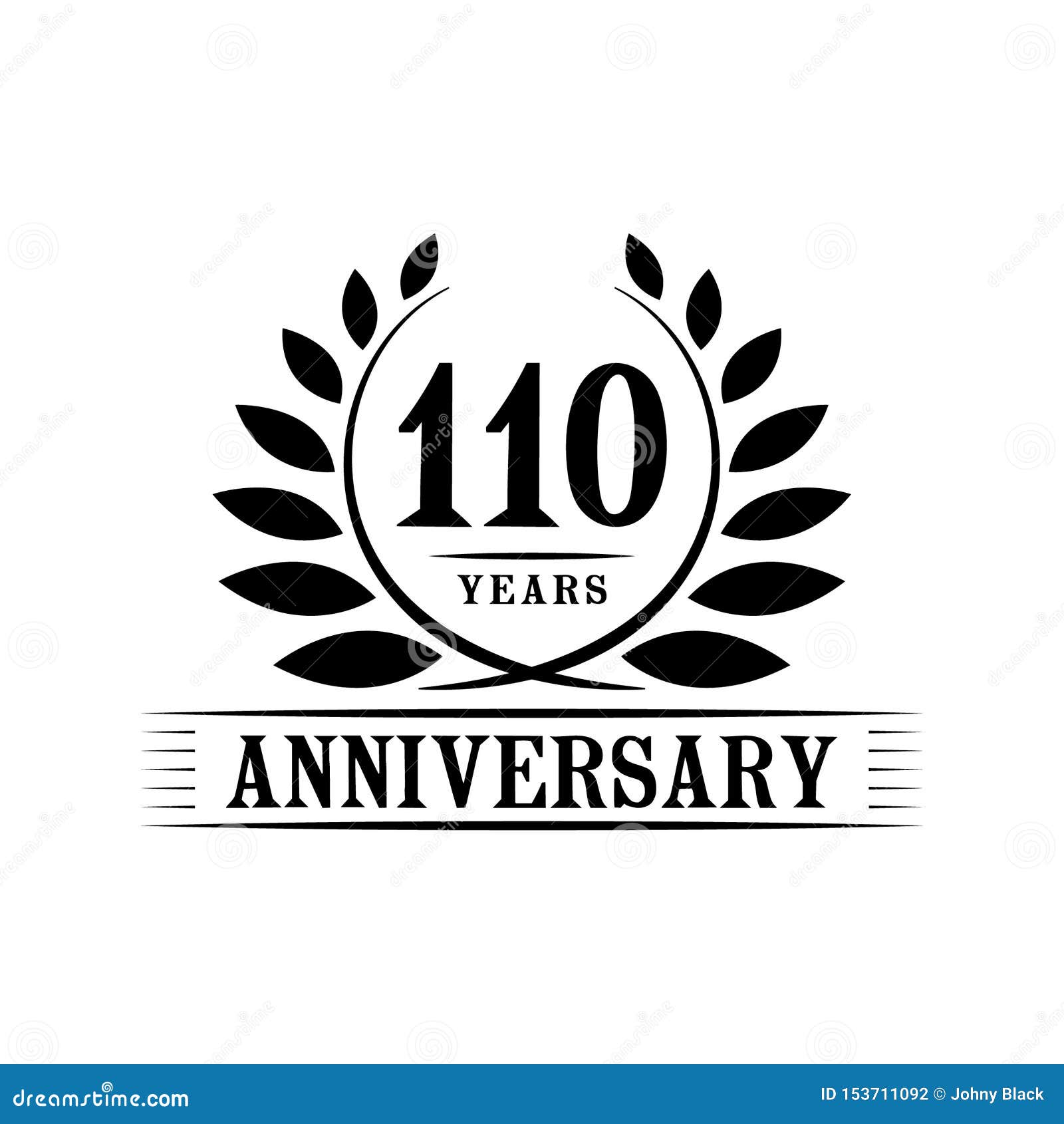 110 Years Anniversary Celebration Logo. 110th Anniversary Luxury Design ...