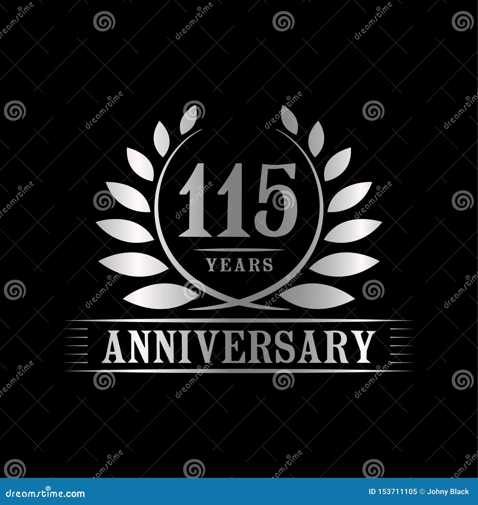 115 Years Anniversary Celebration Logo. 115th Anniversary Luxury Design ...