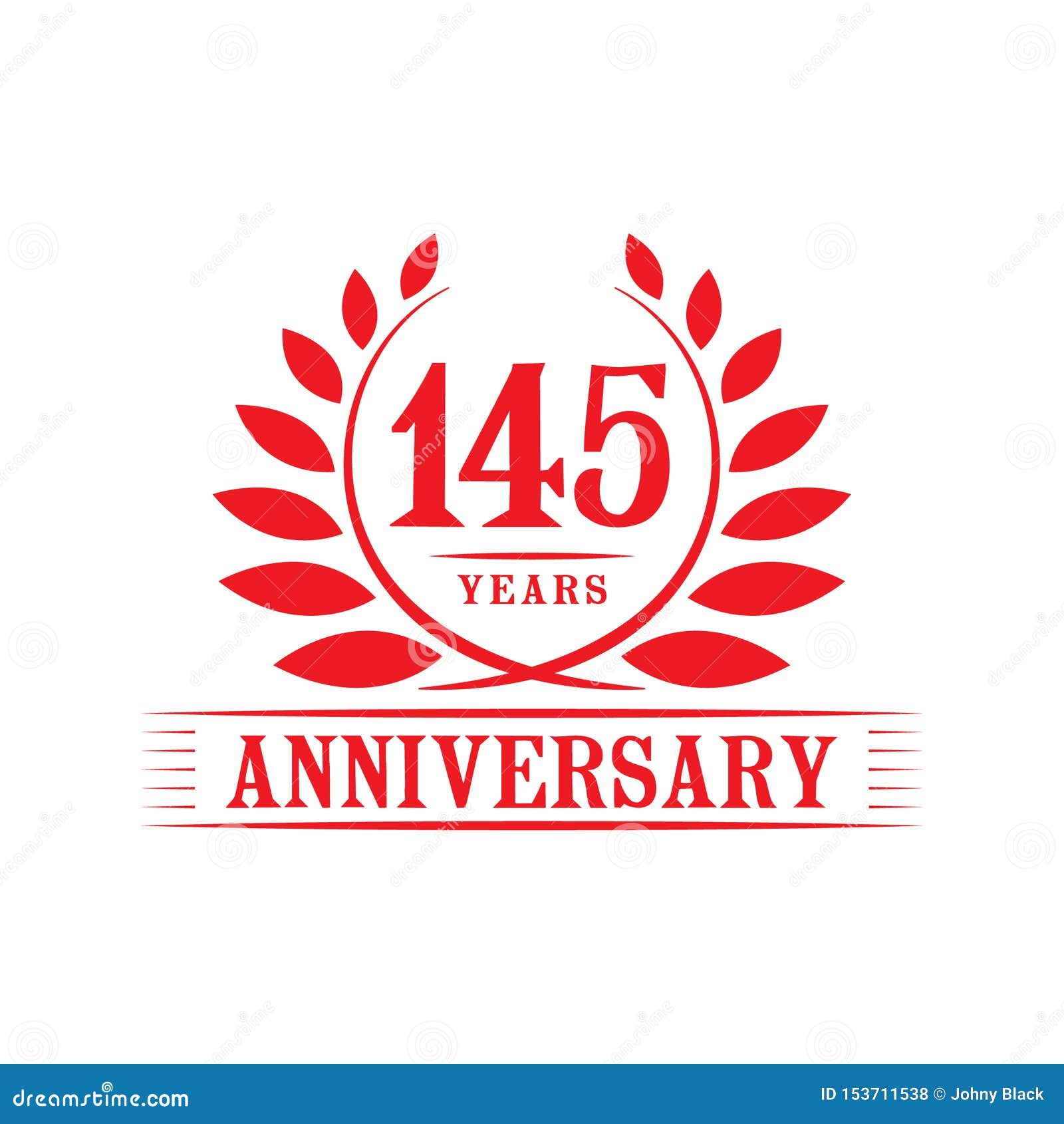 145 Years Anniversary Celebration Logo. 145th Anniversary Luxury Design ...
